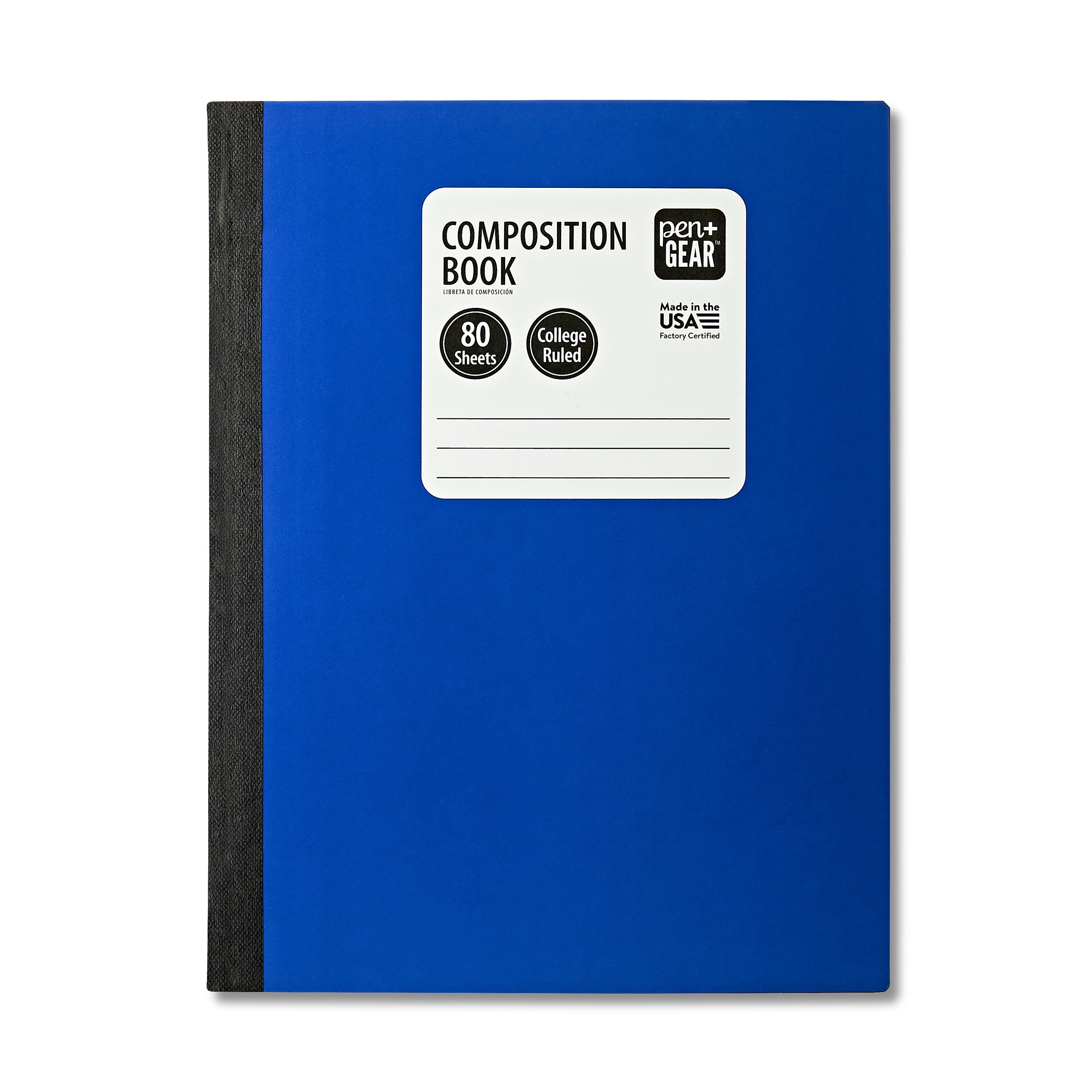 Pen+Gear College Ruled Composition Book, 7.5" x 9.75", Blue, 80 Sheets ...