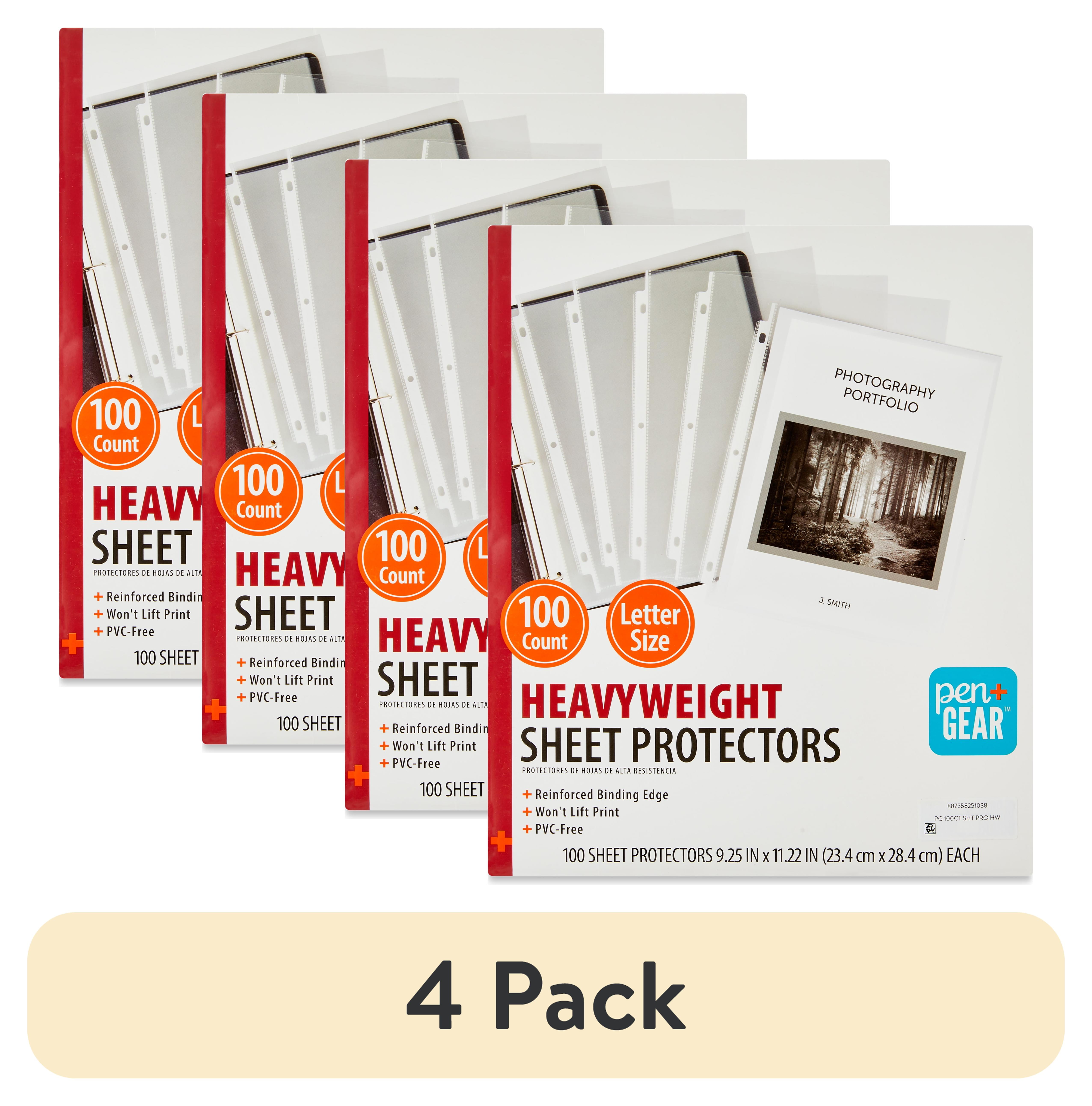(4 pack) Pen+Gear 9.25" x 11.22" Heavyweight Sheet Protectors, Clear ...