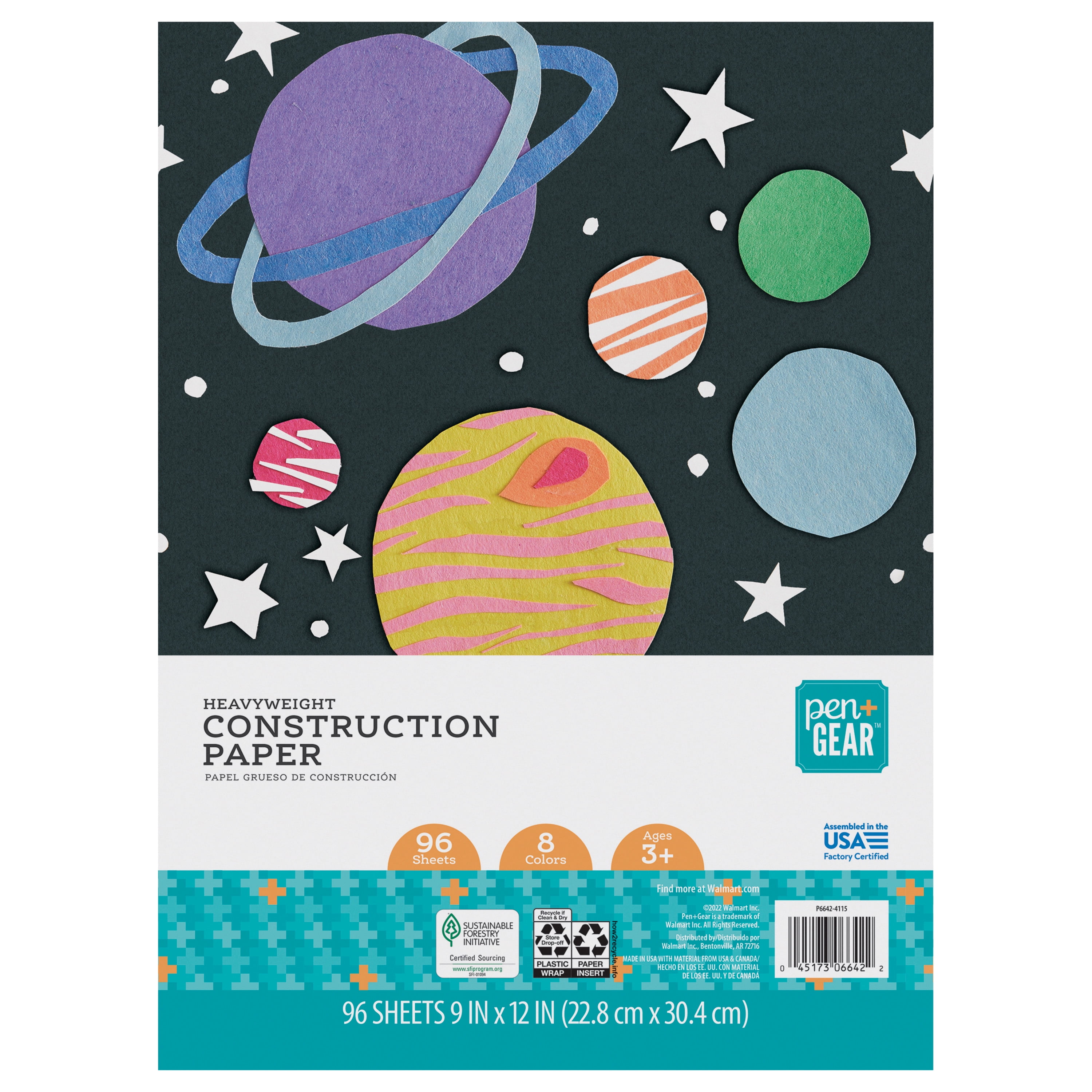 Pen + Gear 9x12 in Construction Paper, Heavyweight, 8 Assorted Colors ...