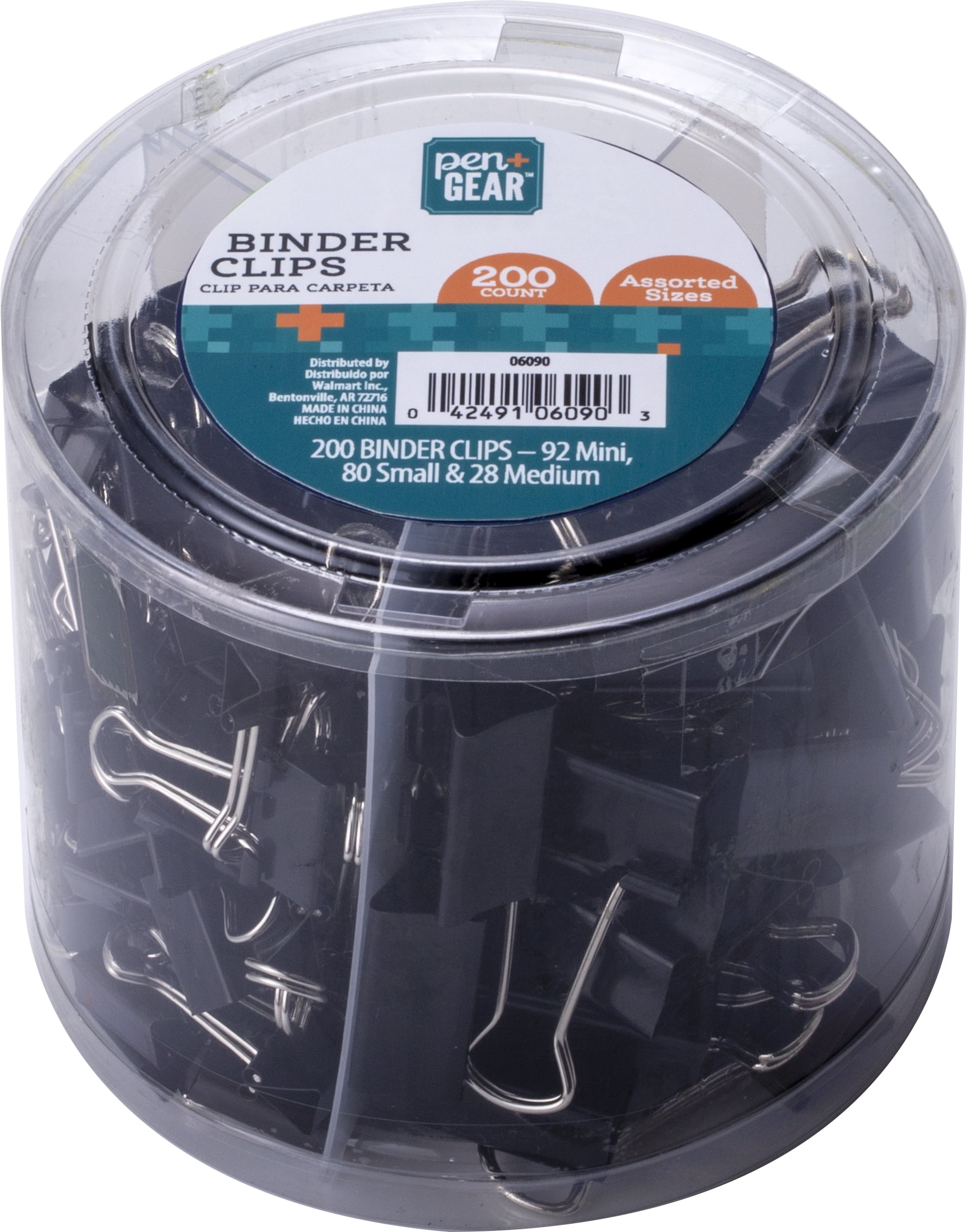 Brandclub - Pen + Gear Binder Clips, Assorted Sizes, 200 Pieces, Black ...