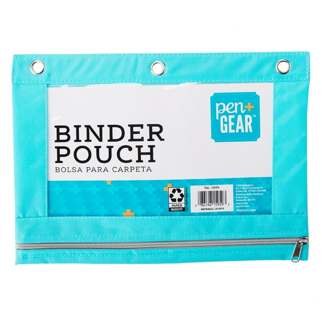 Pen + Gear Binder Pouch with Accessories Included, Teal - Walmart.com