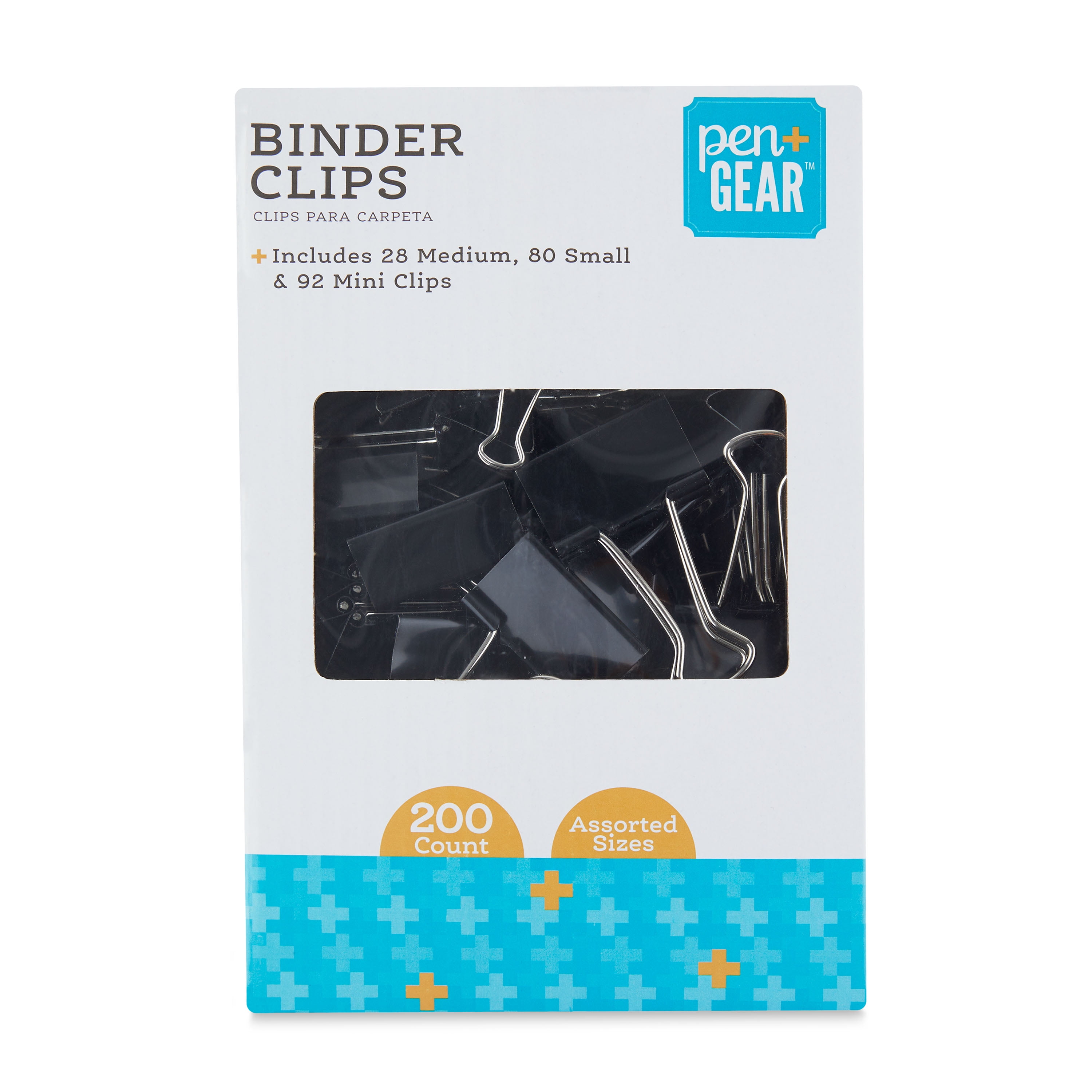 Brandclub - Pen+Gear Black Binder Clips, Assorted Sizes, 200 Count, Office