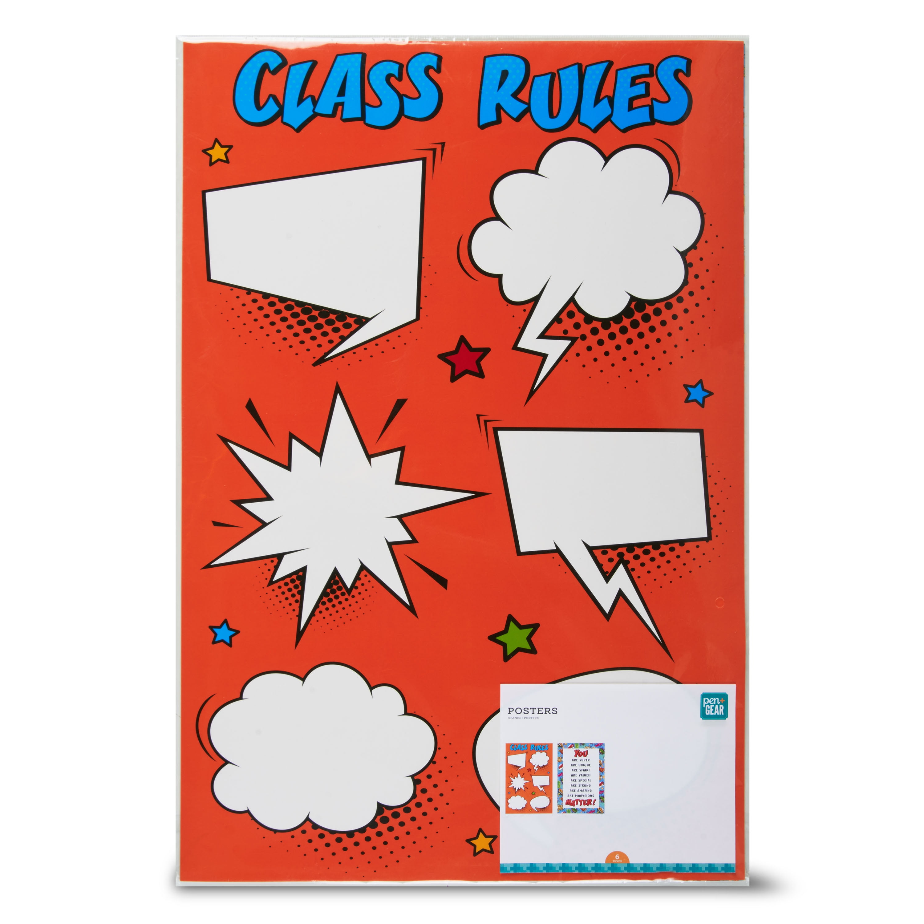 Pen+Gear Bulletin Board Decoration Posters, Classroom Rules, 6 Count ...
