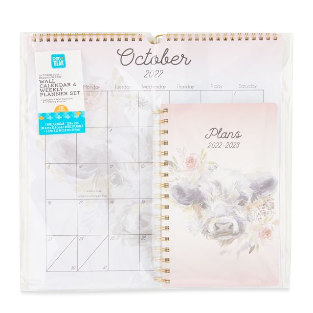 Pen+Gear Calendar & Planner Set, October 2022-December 2023, Animals ...