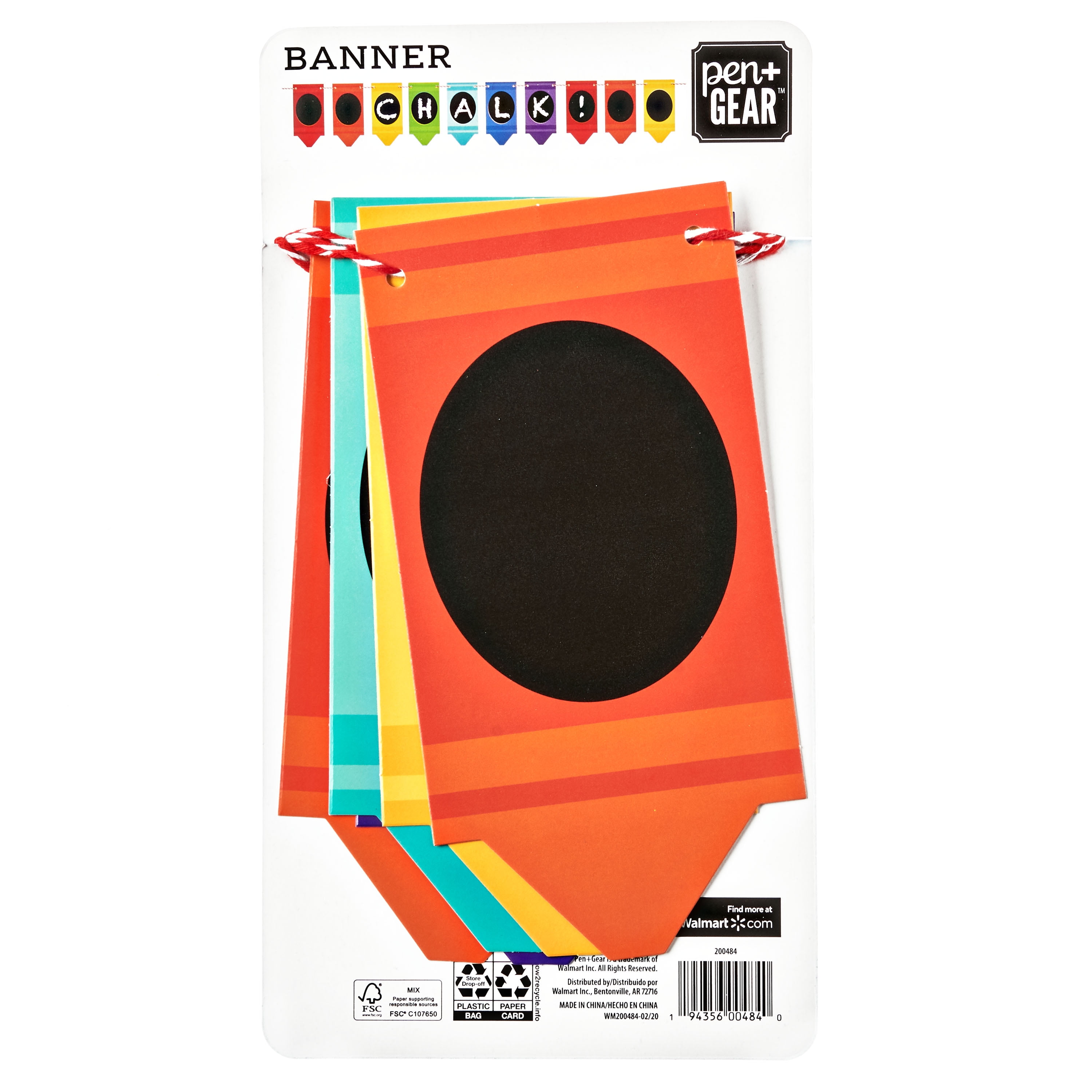 Pen + Gear Classroom Decor Chalk Banner, 10 panels, 72 inches long ...