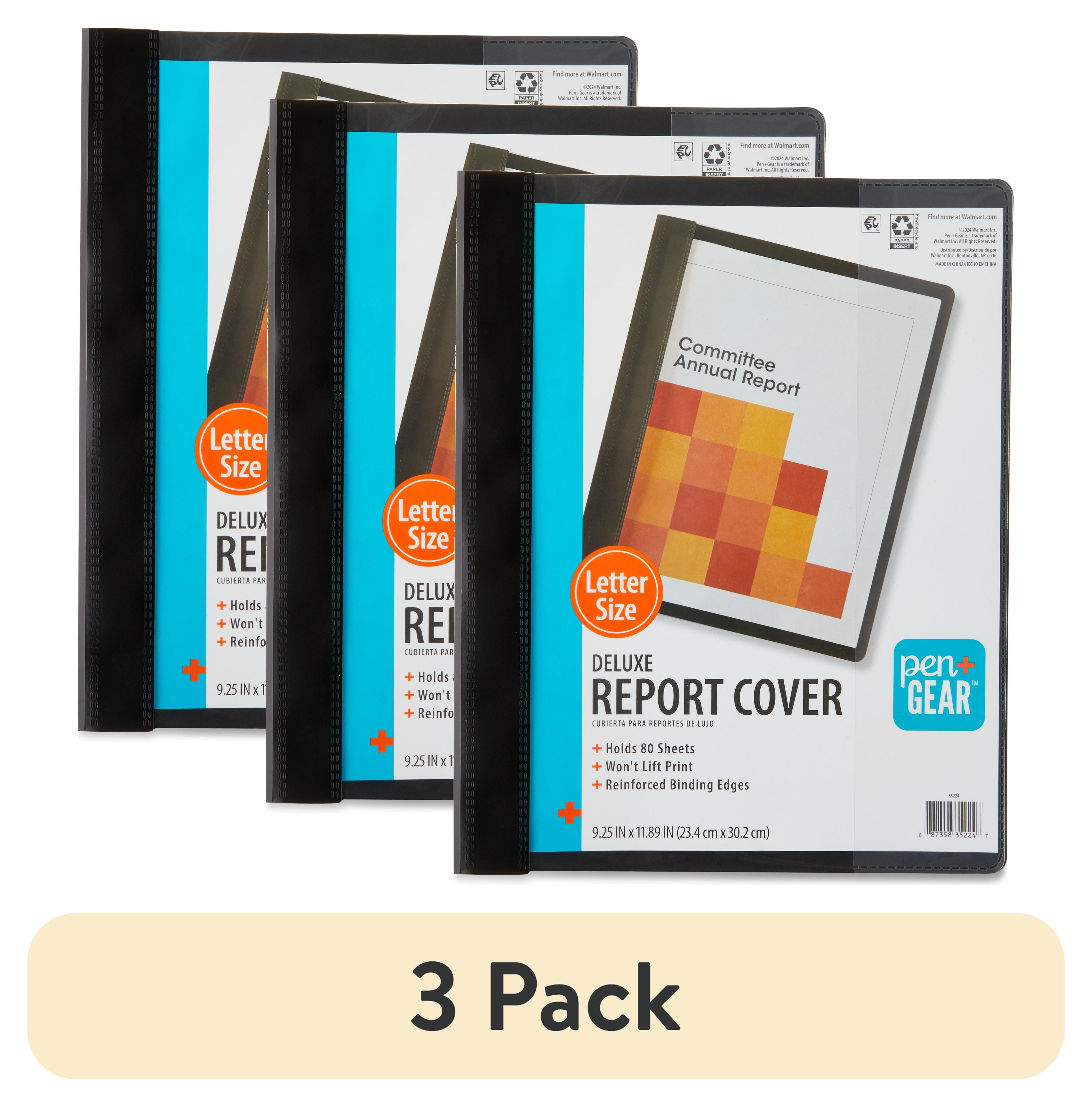 (3 pack) Pen+Gear Deluxe Clear Front Plastic Report Cover with Double ...