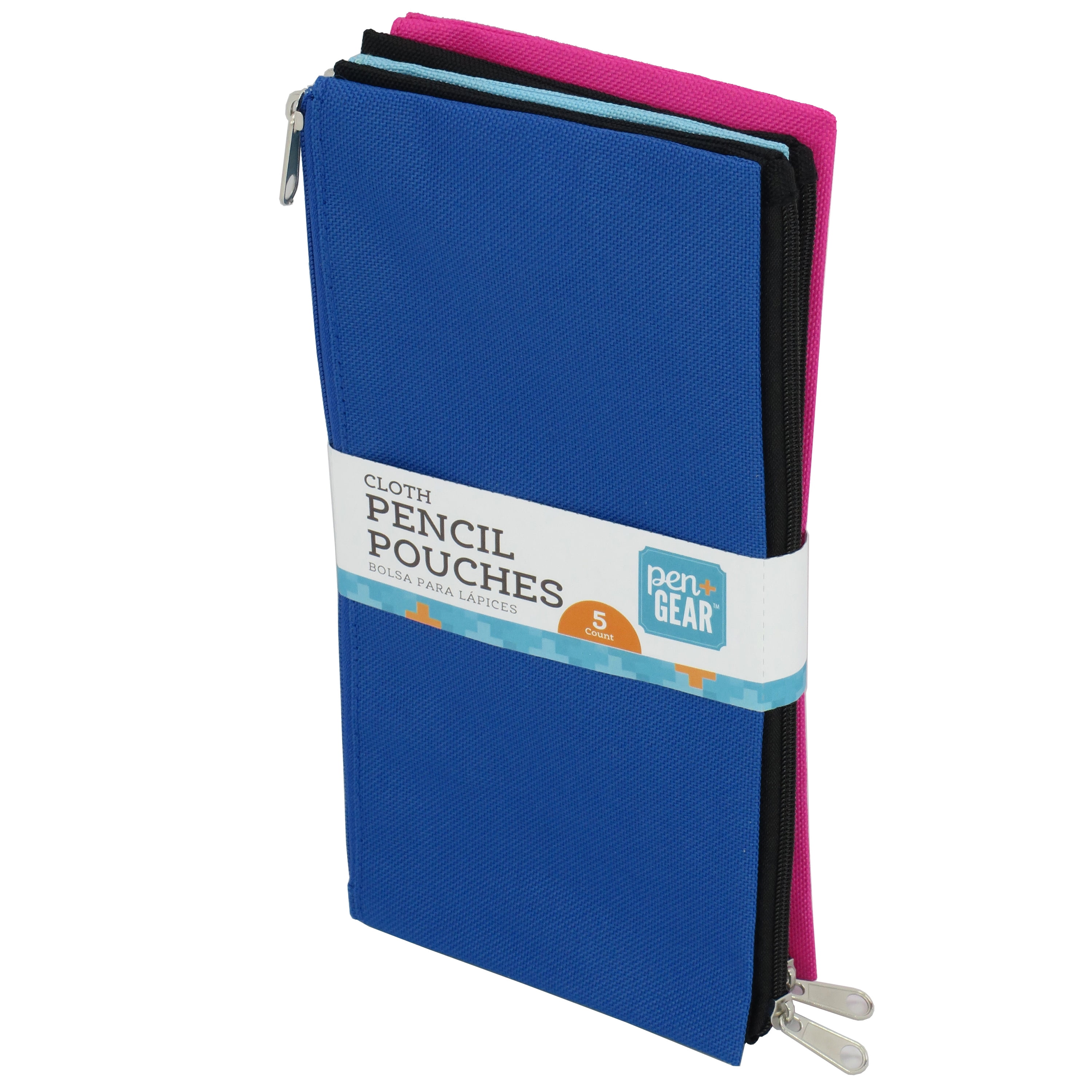 Pen+Gear Cloth Pencil Cases with Assorted Colors, 5 Count - Walmart.com