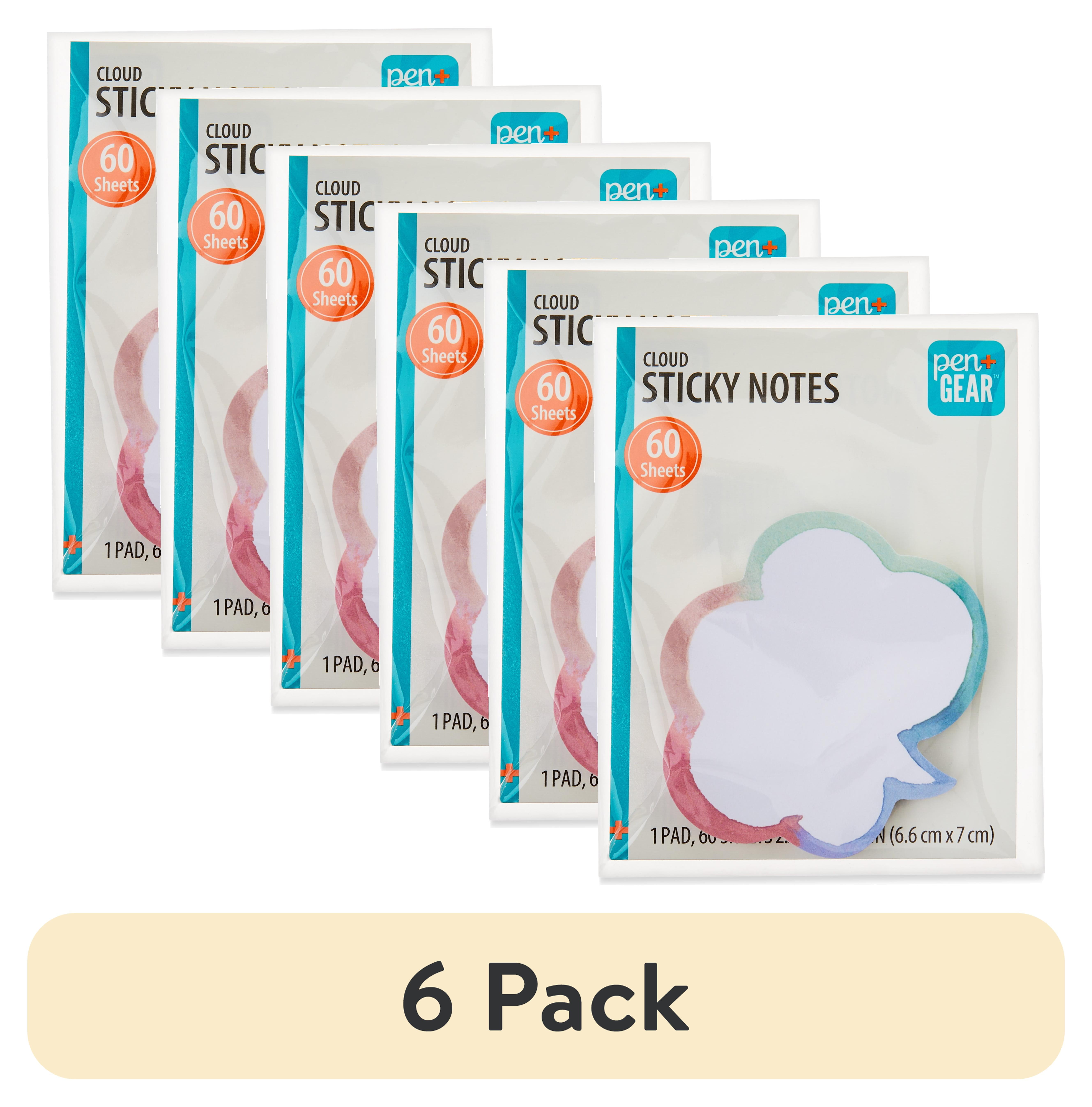 (6 pack) Pen+Gear Cloud Sticky Notes , 2.59" x 2.75", 60 Sheets/Pad, 1 ...