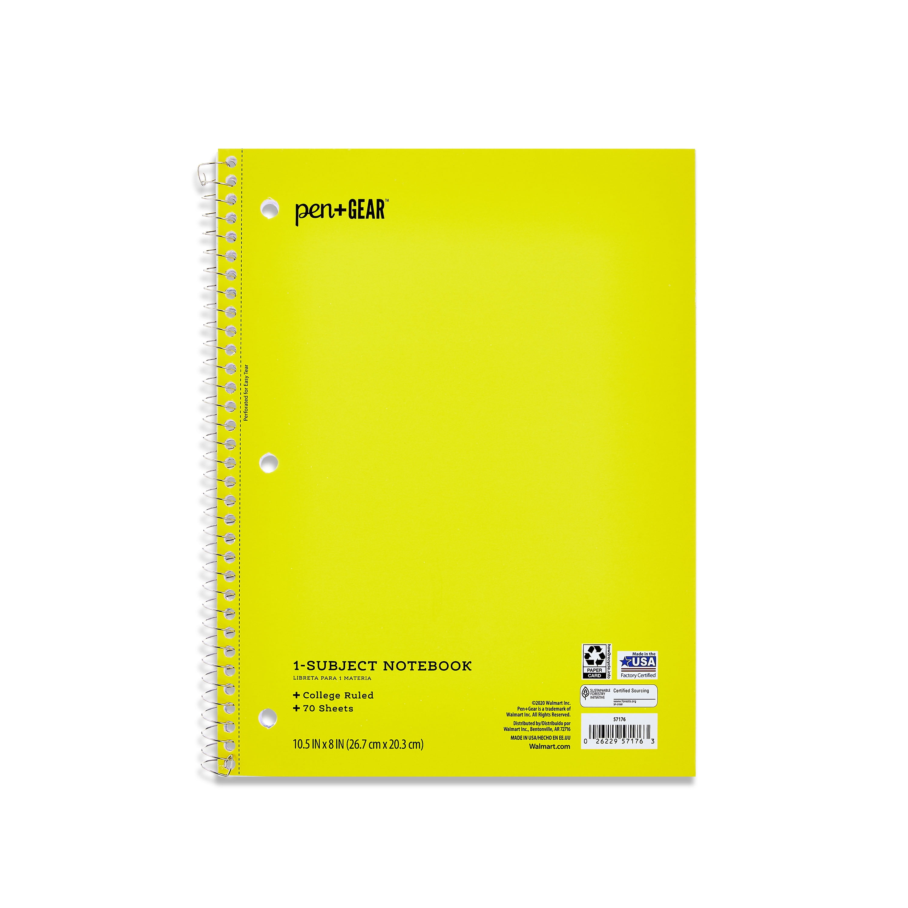 Find Your Perfect Pen+Gear College Rule 1-Subject Notebook, 10.5" x 8 ...