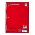 Pen+Gear College Ruled 1-Subject Notebook, 8" x 10.5", Red, 70 Sheets ...