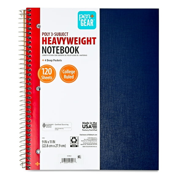 3-Subject Spiral Notebooks in Spiral Notebooks - Walmart.com