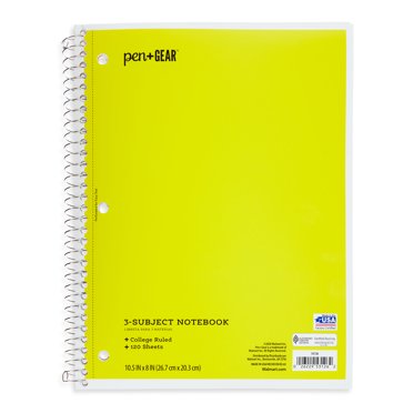 Pen + Gear Poly 1-Subject Notebook, Wide Ruled, 9" x 11", 100 Sheets ...