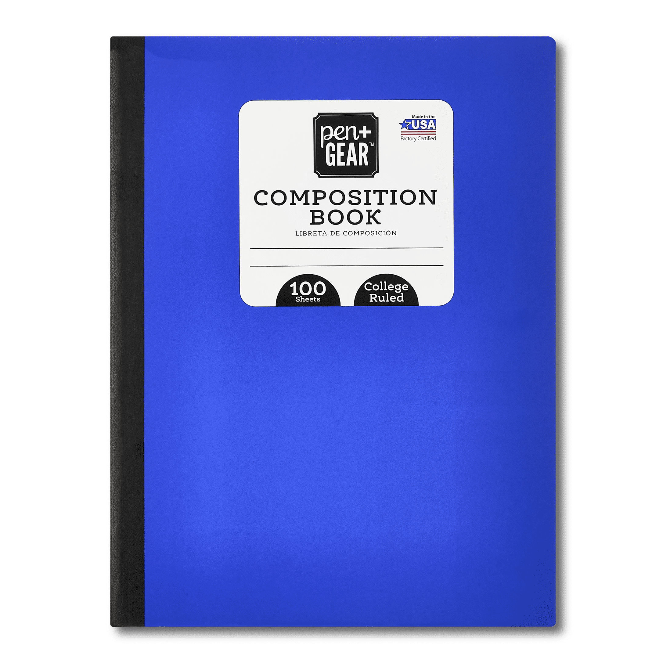 Pen+Gear College Ruled Composition Book, 7.5" x 9.75", Blue, 100 Sheets ...