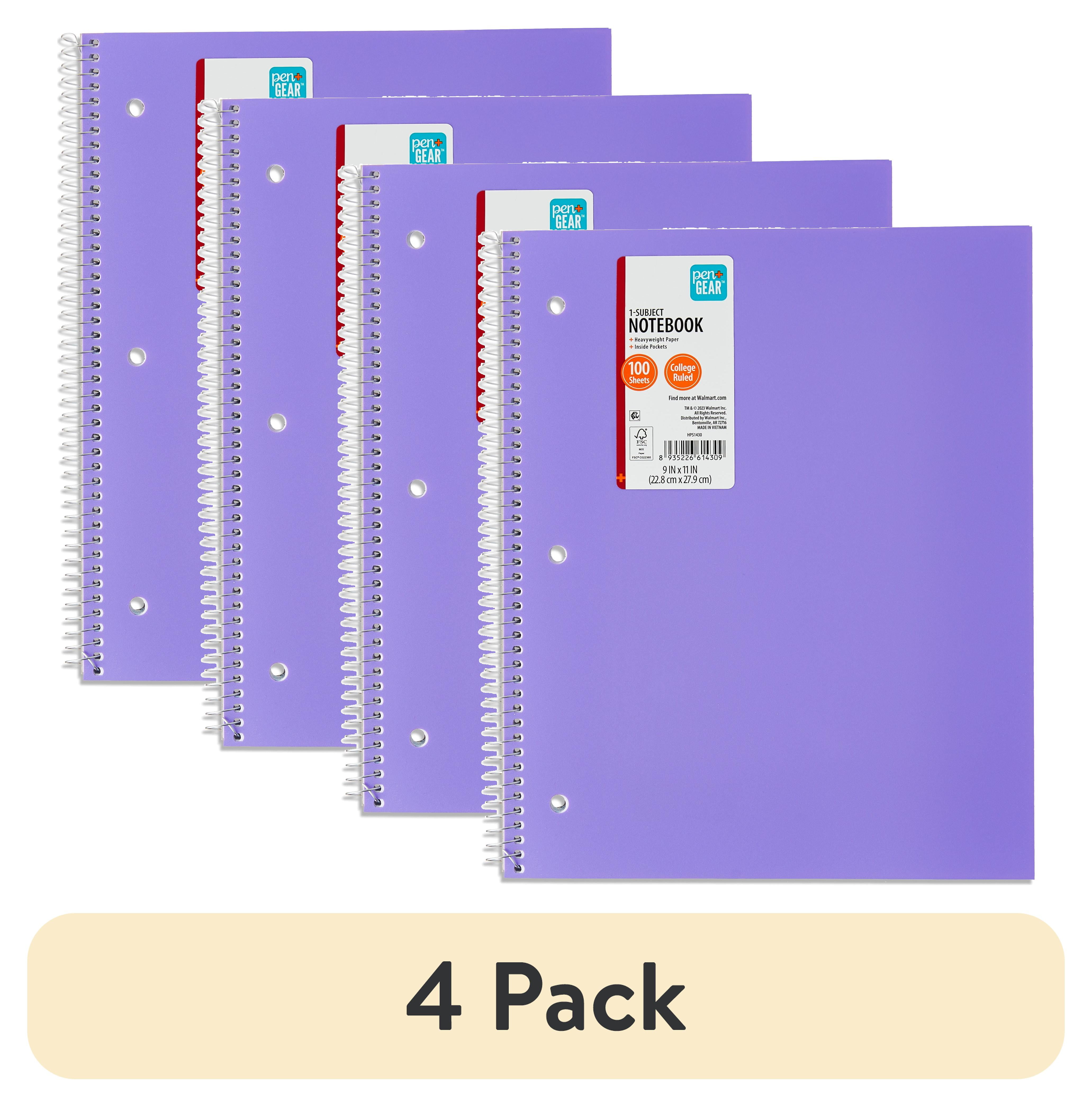 (4 pack) Pen + Gear College Ruled Poly 1-Subject Notebook with Inside ...