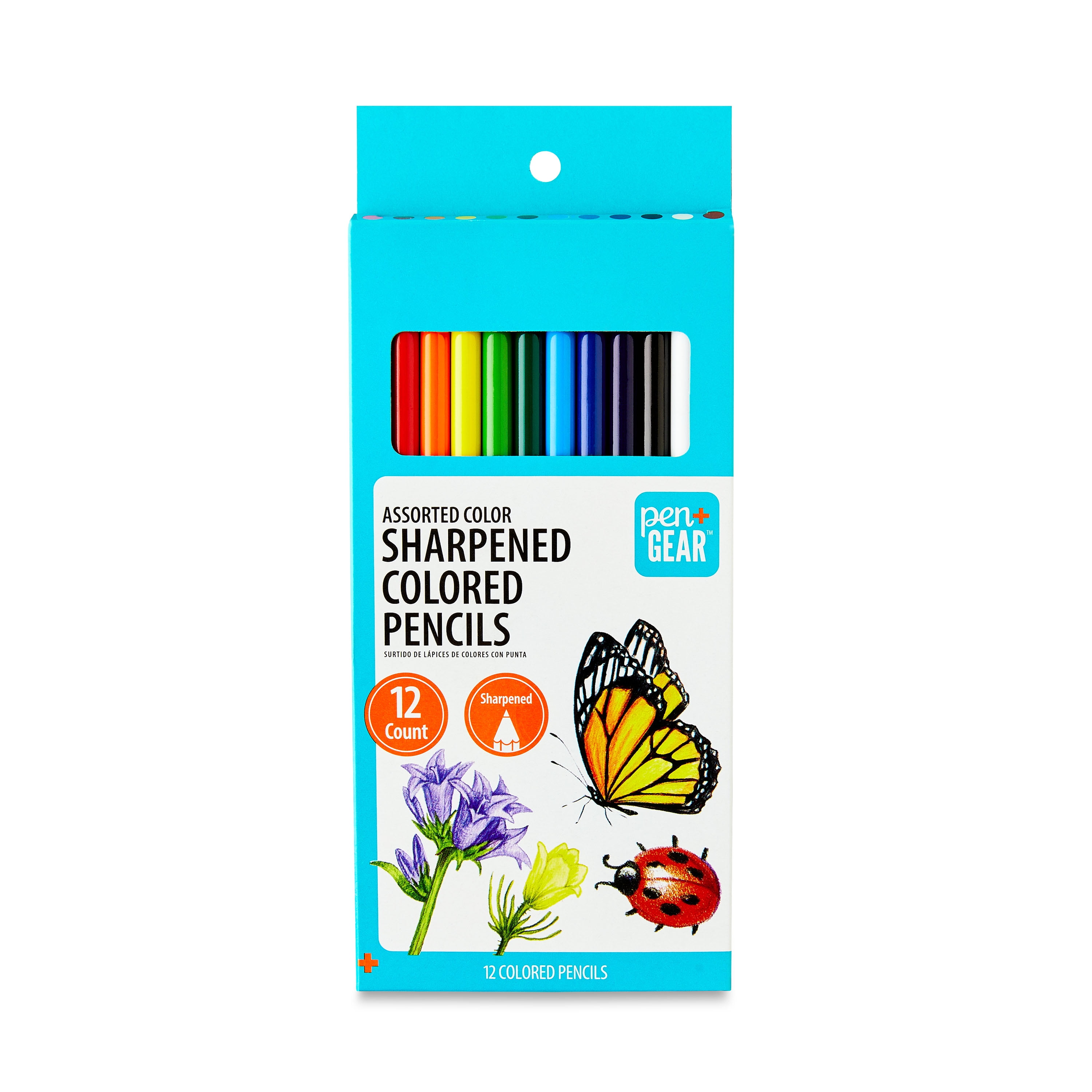 Pen+Gear Colored Pencils, Sharpened, Assorted Colors, 12 Count ...