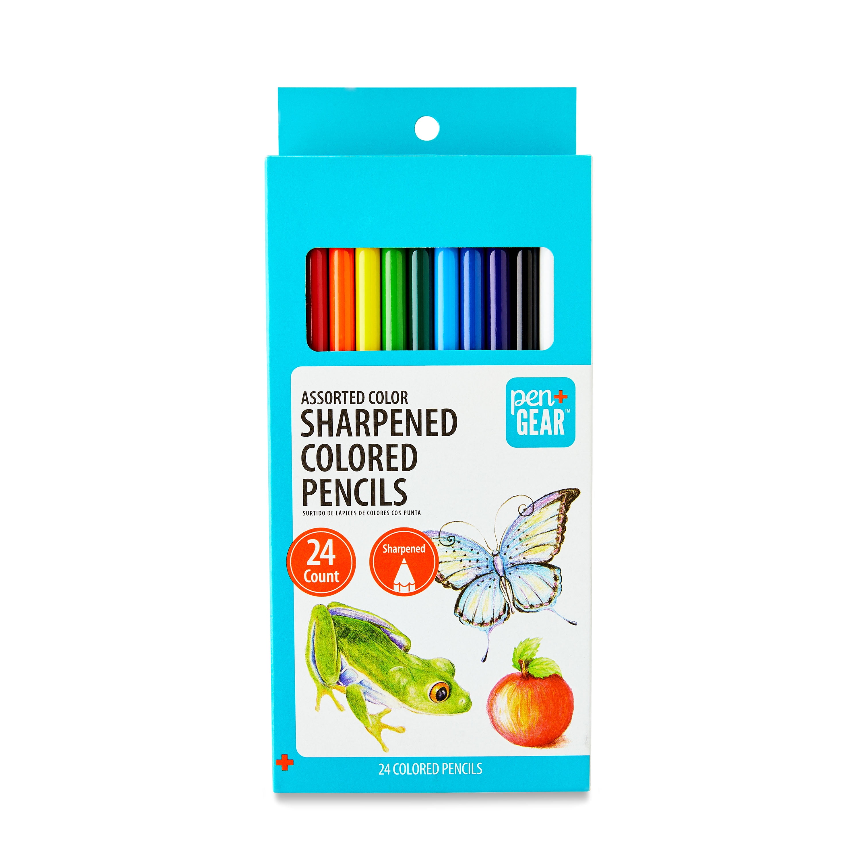 Pen+Gear Colored Pencils, Sharpened, Assorted Colors, 24 Count ...