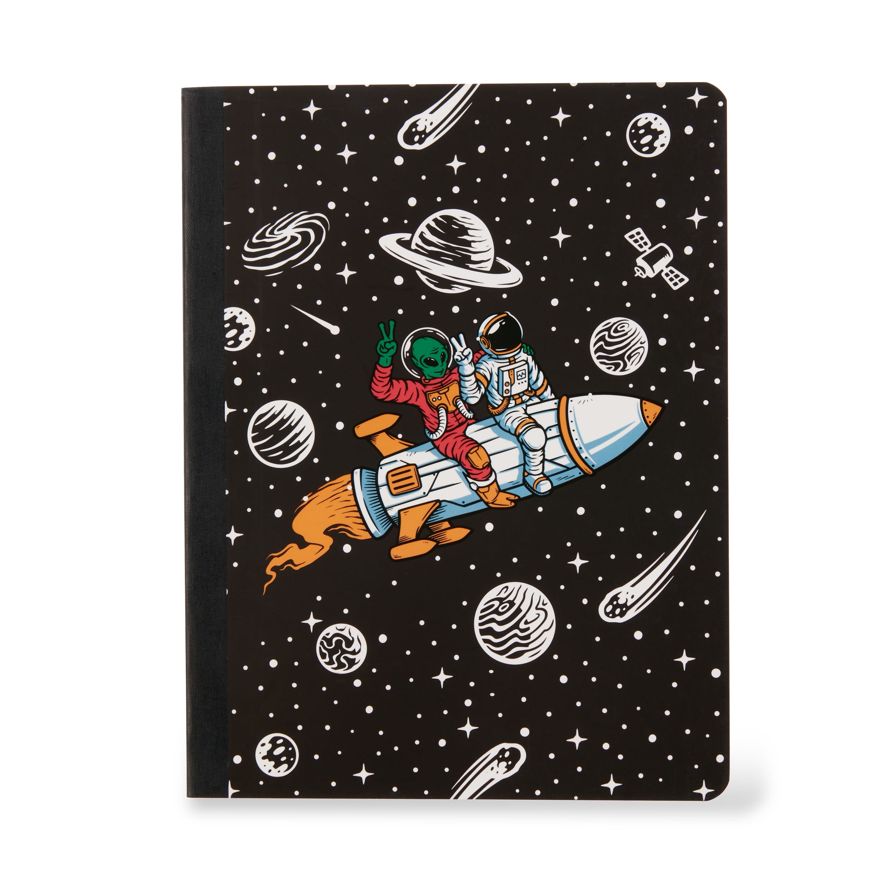 Pen + Gear Composition Book, Black, Alien and Astronaut Rocket Ship, 7. ...