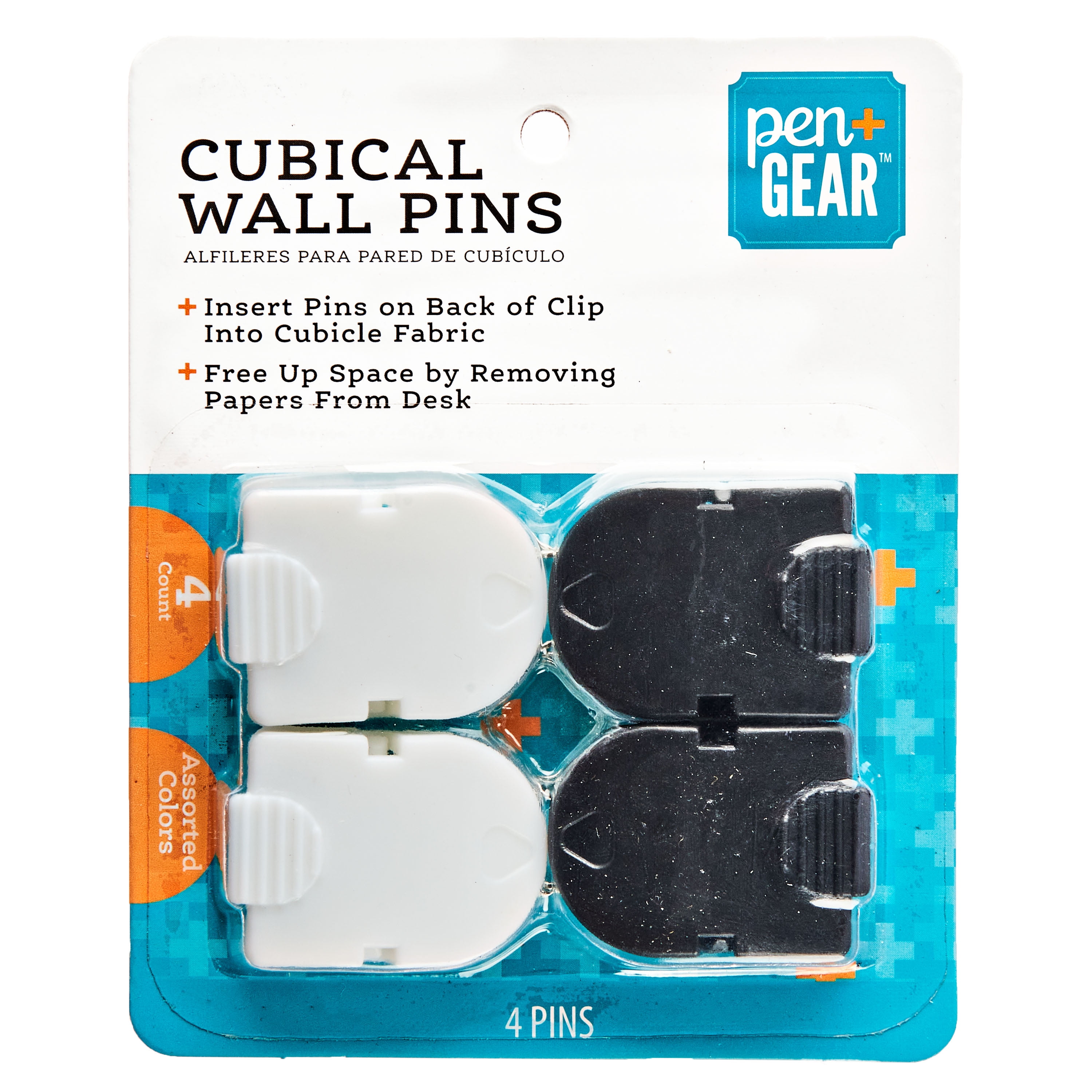 Pen + Gear Cubic Wall Pins for Fabric Panels, Pack of 4, Black and ...