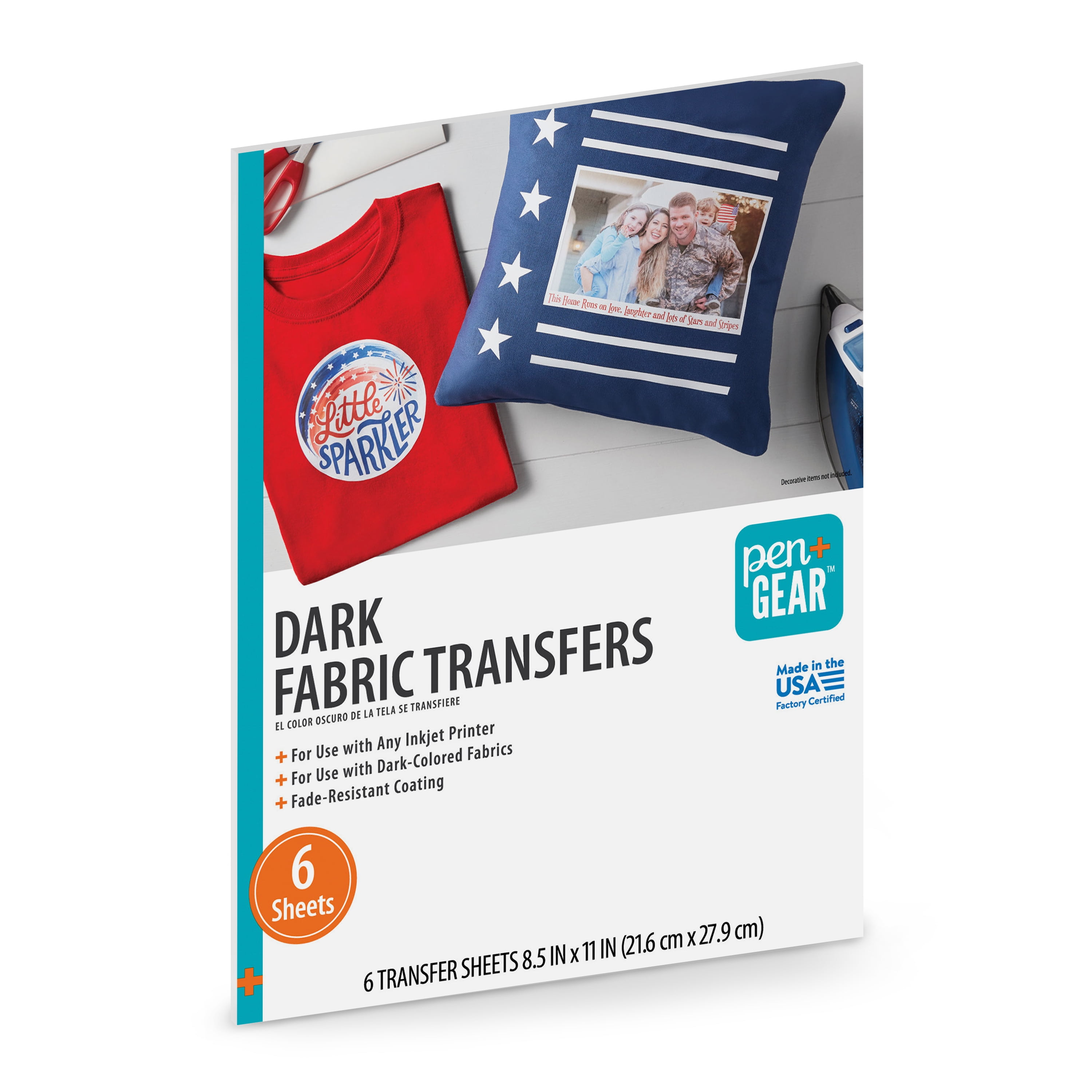 Brandclub - Pen+Gear Dark Fabric Transfer Paper, Inkjet Printable, 8.5 ...