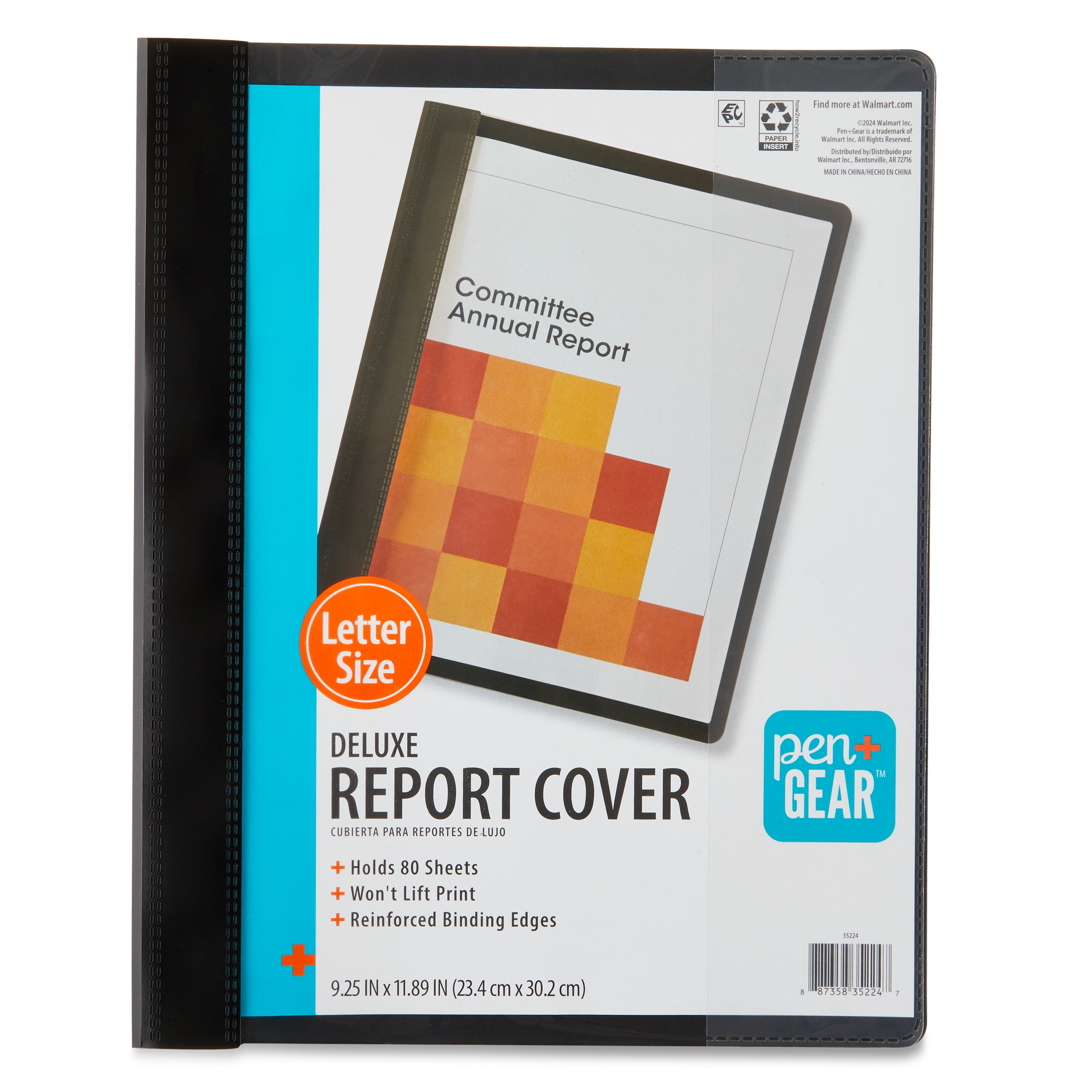 Pen+Gear Deluxe Clear Front Plastic Report Cover with Double-Prong ...