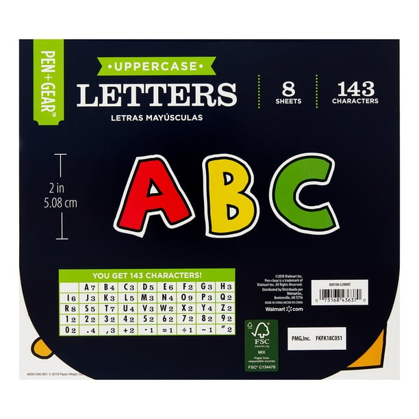 Pen + Gear Die-Cut Letters and Numbers Stickers Pack - Walmart Business ...