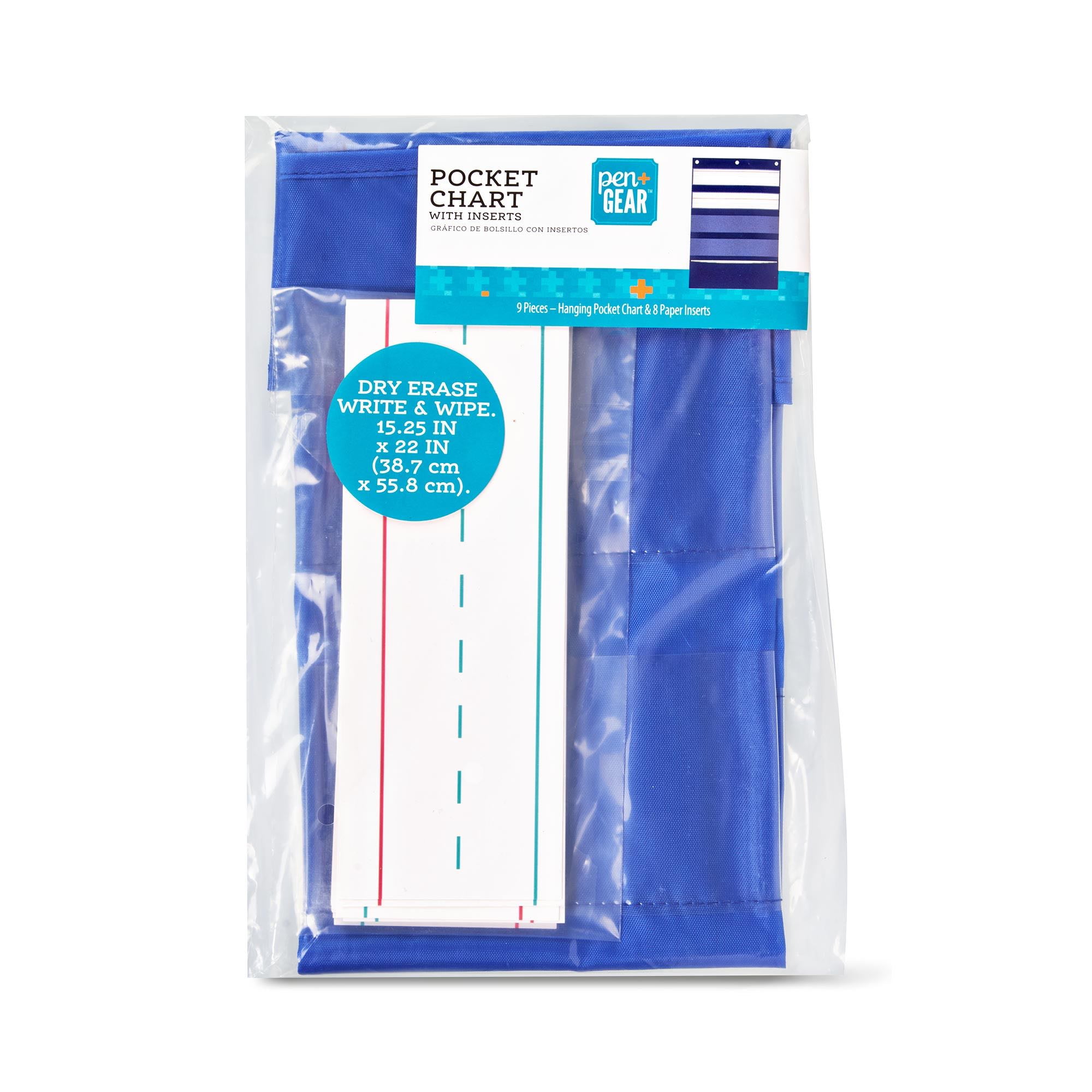 Pen+Gear Dry Erase Pocket Chart with Inserts, Blue - Walmart.com