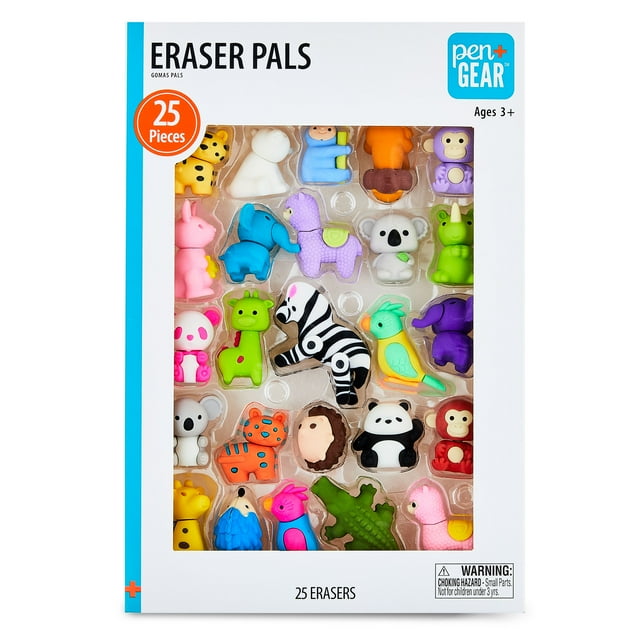 Pen+Gear Eraser Pals, Safari Theme, 25 Count - Walmart.com