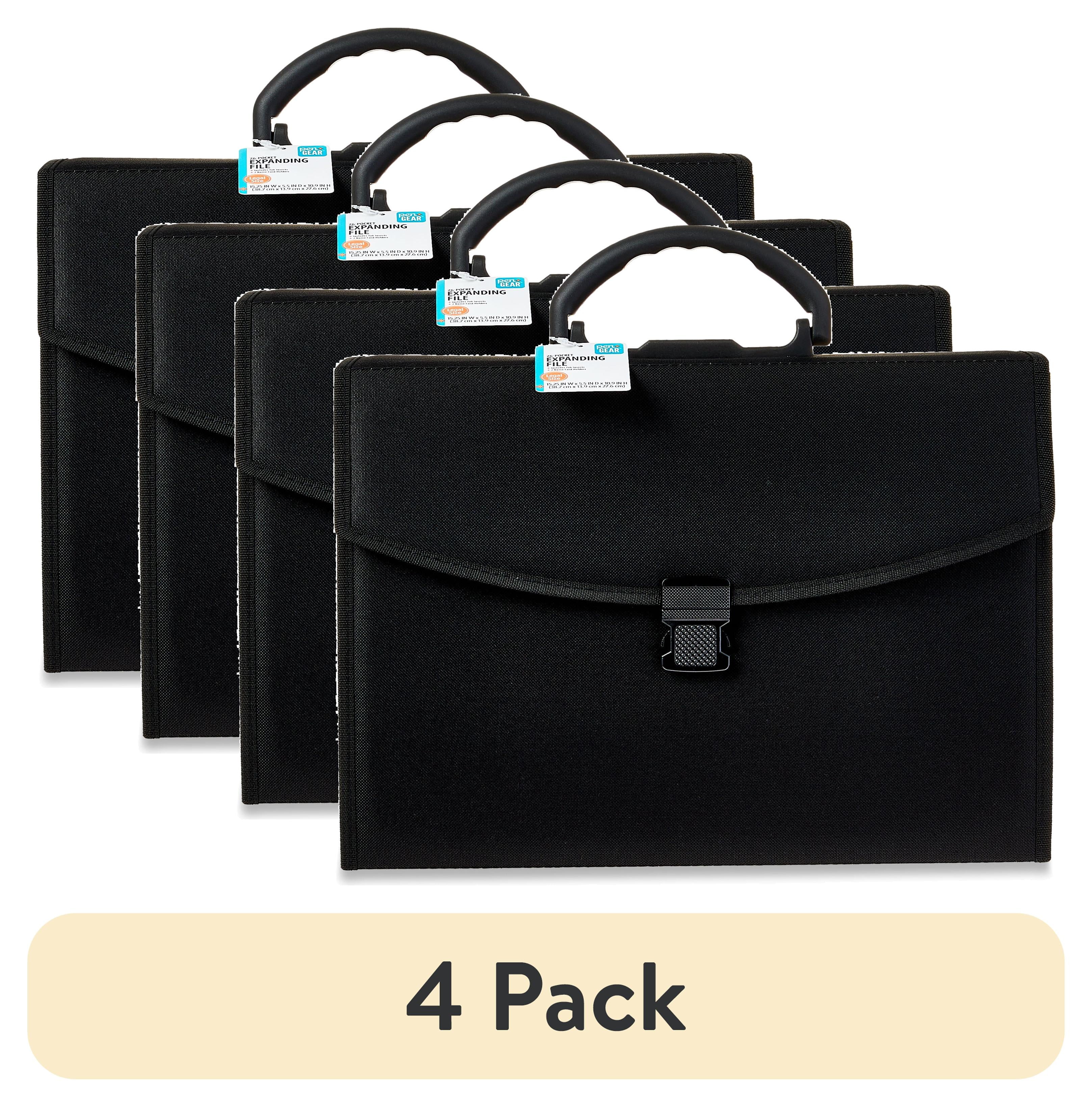 (4 pack) Pen+Gear Expanding File Organizer, Black Fabric, 26 Pockets ...