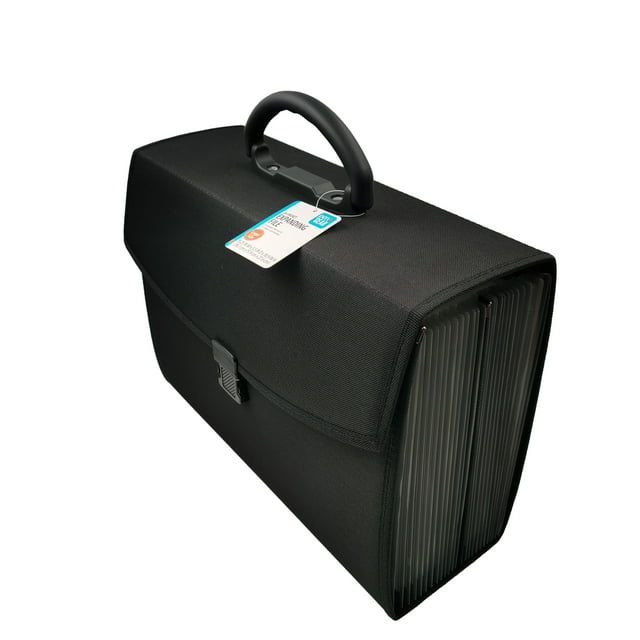 Pen+Gear Expanding File Organizer, Black Fabric, 26 Pockets and Top ...