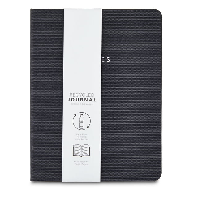 Pen+Gear Black Fabric Cover Journal with Elastic Band, 240 Ruled Pages ...