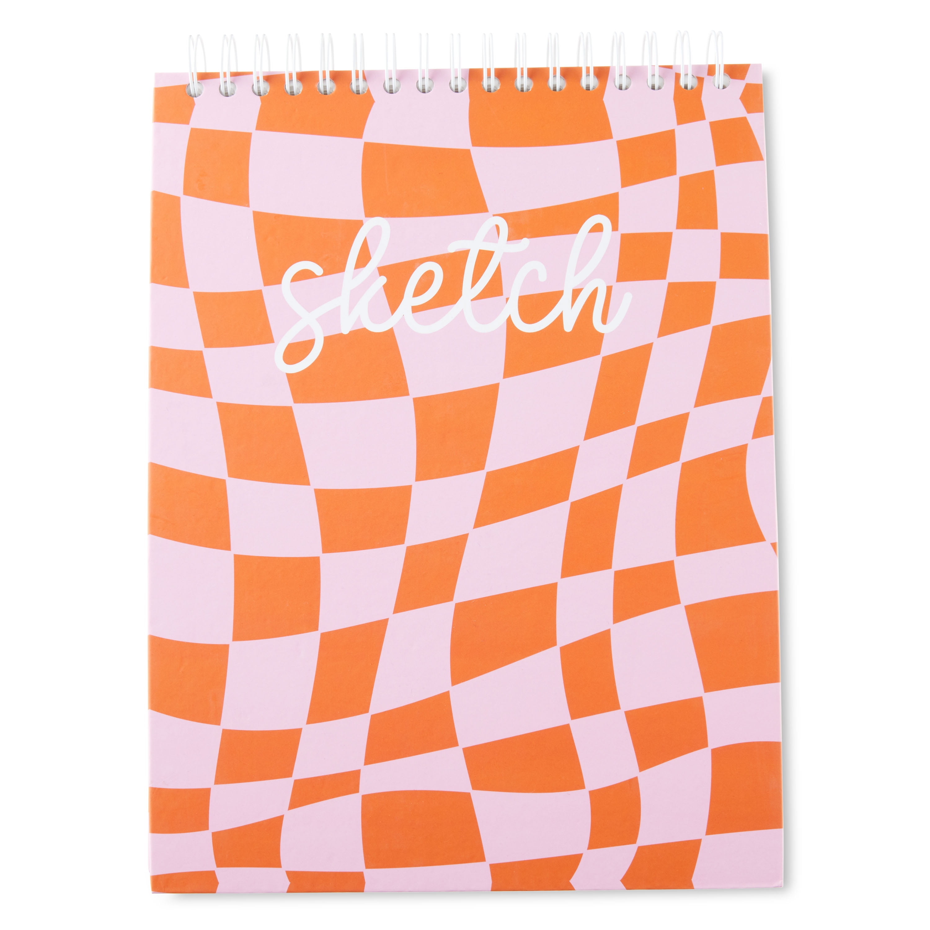 Pen+Gear Fashion Sketchbook, Pink and Orange Checkered Print, 120 ...
