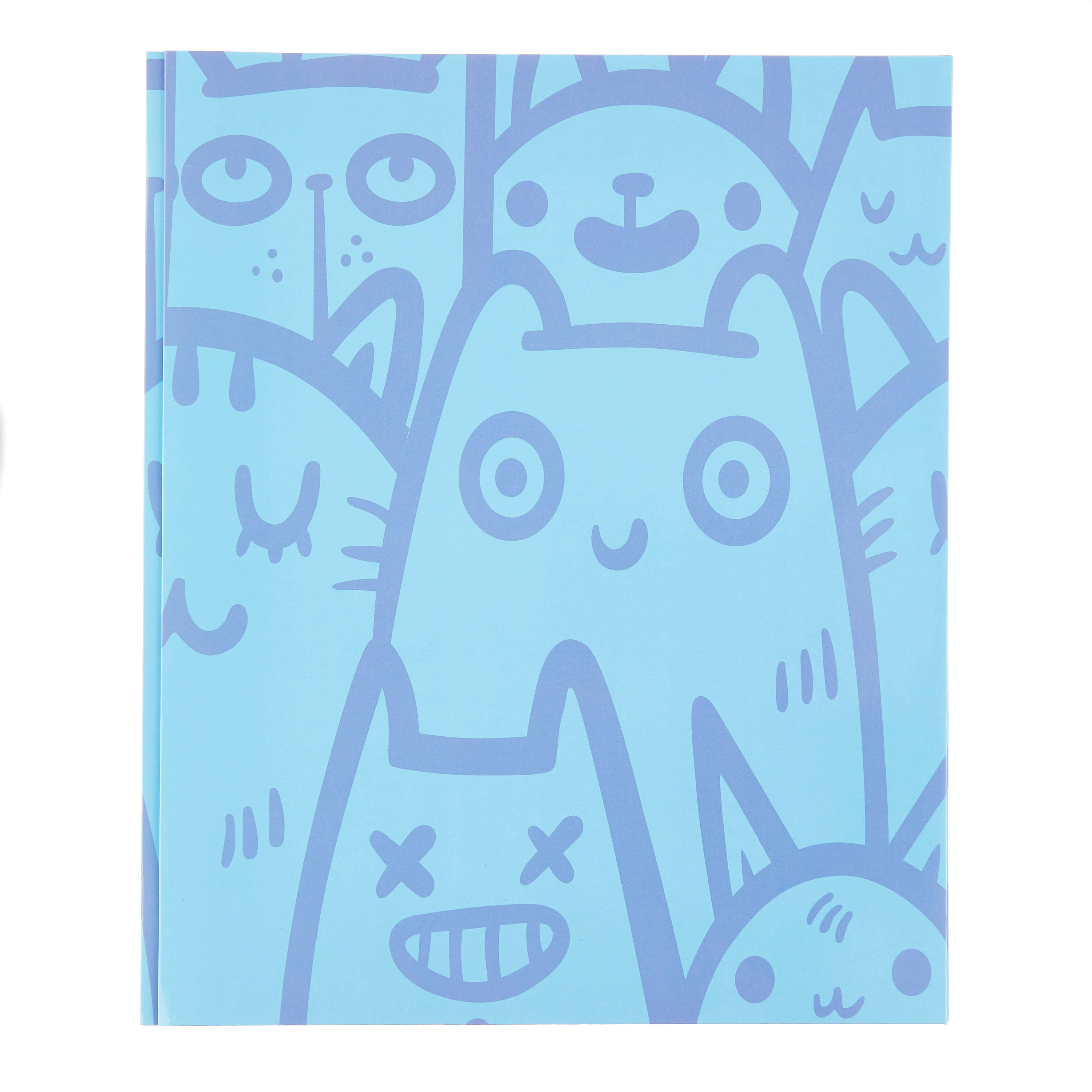 Pen+Gear Fashion Three Prong Folder, Light Blue Animals, Letter Size ...