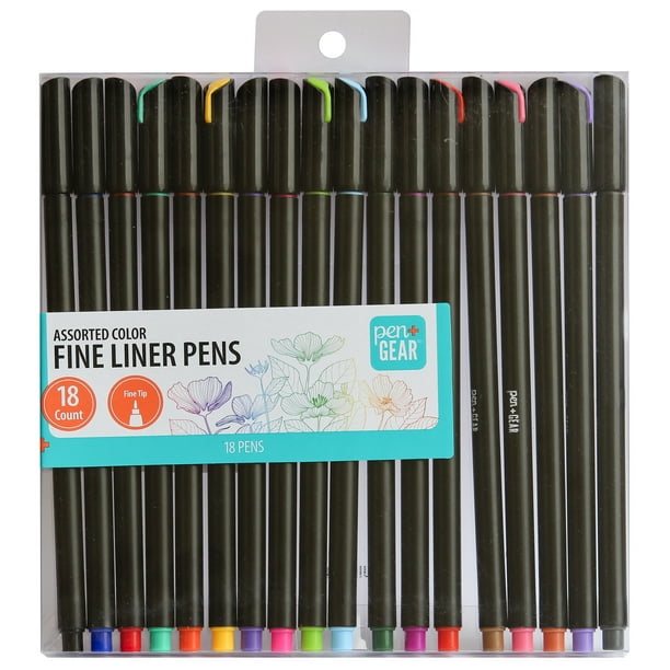 Pen+Gear Fine Liner Pens, Fine Tip, Assorted Colors, 18 Count - Walmart ...