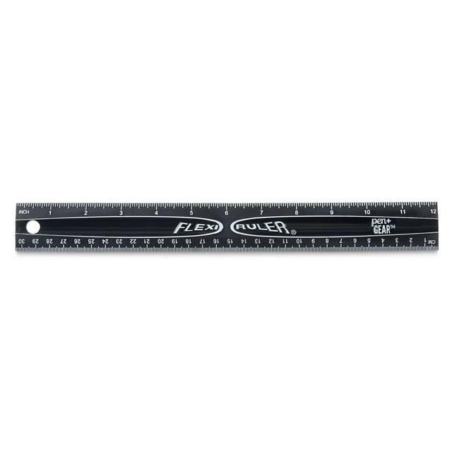 Pen + Gear Flexible Plastic 12" Metric Ruler, Black - Walmart.com