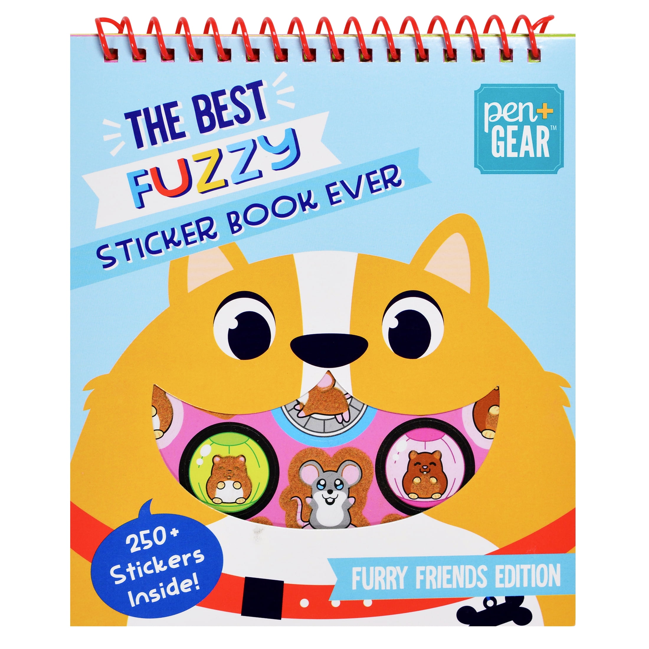 Pen+Gear Fuzzy Sticker Book- Furry Friends - 250+ Flocked Multicolor ...