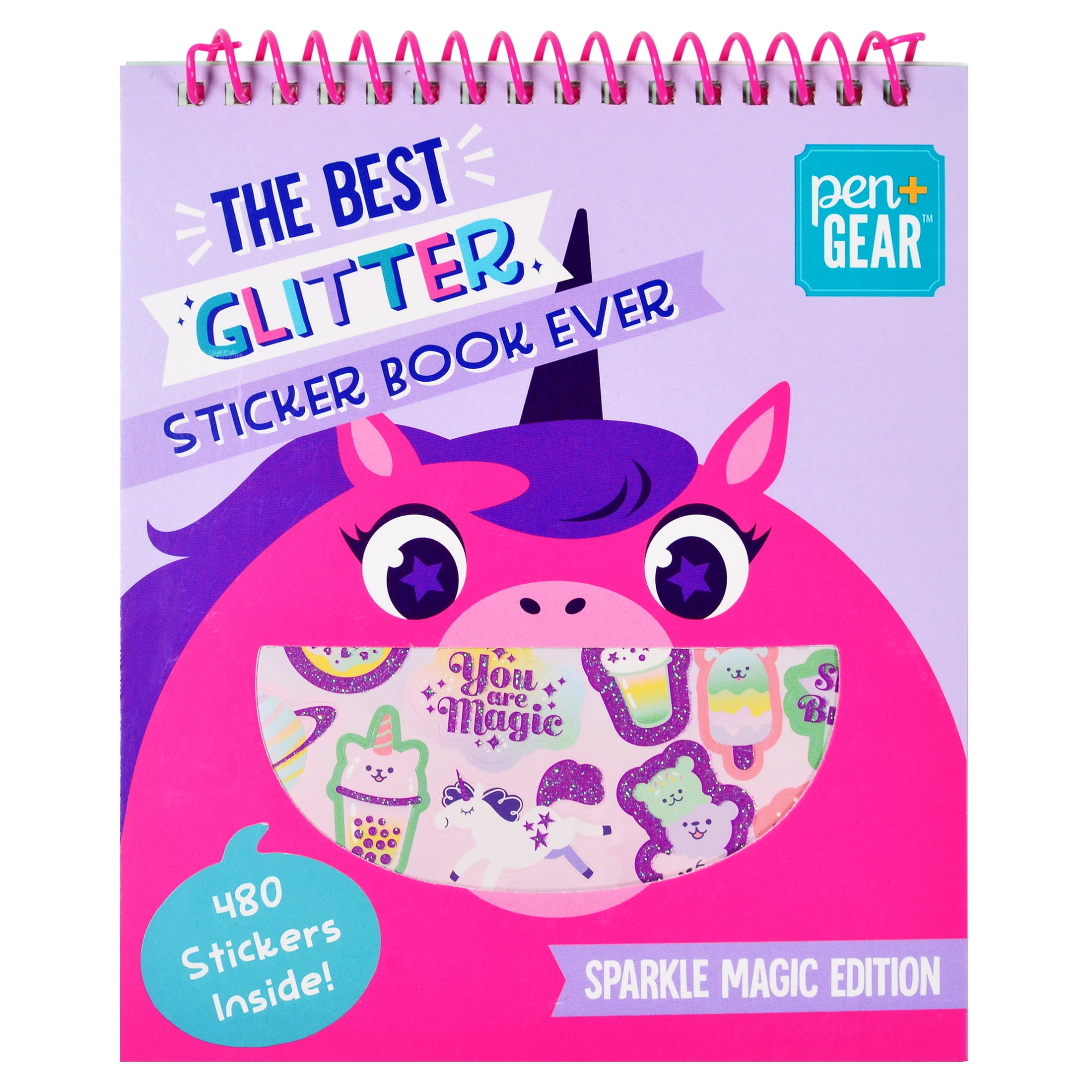 Pen+Gear Glitter Sticker Book- Sparkle Magic Edition - 480 Sparkly ...