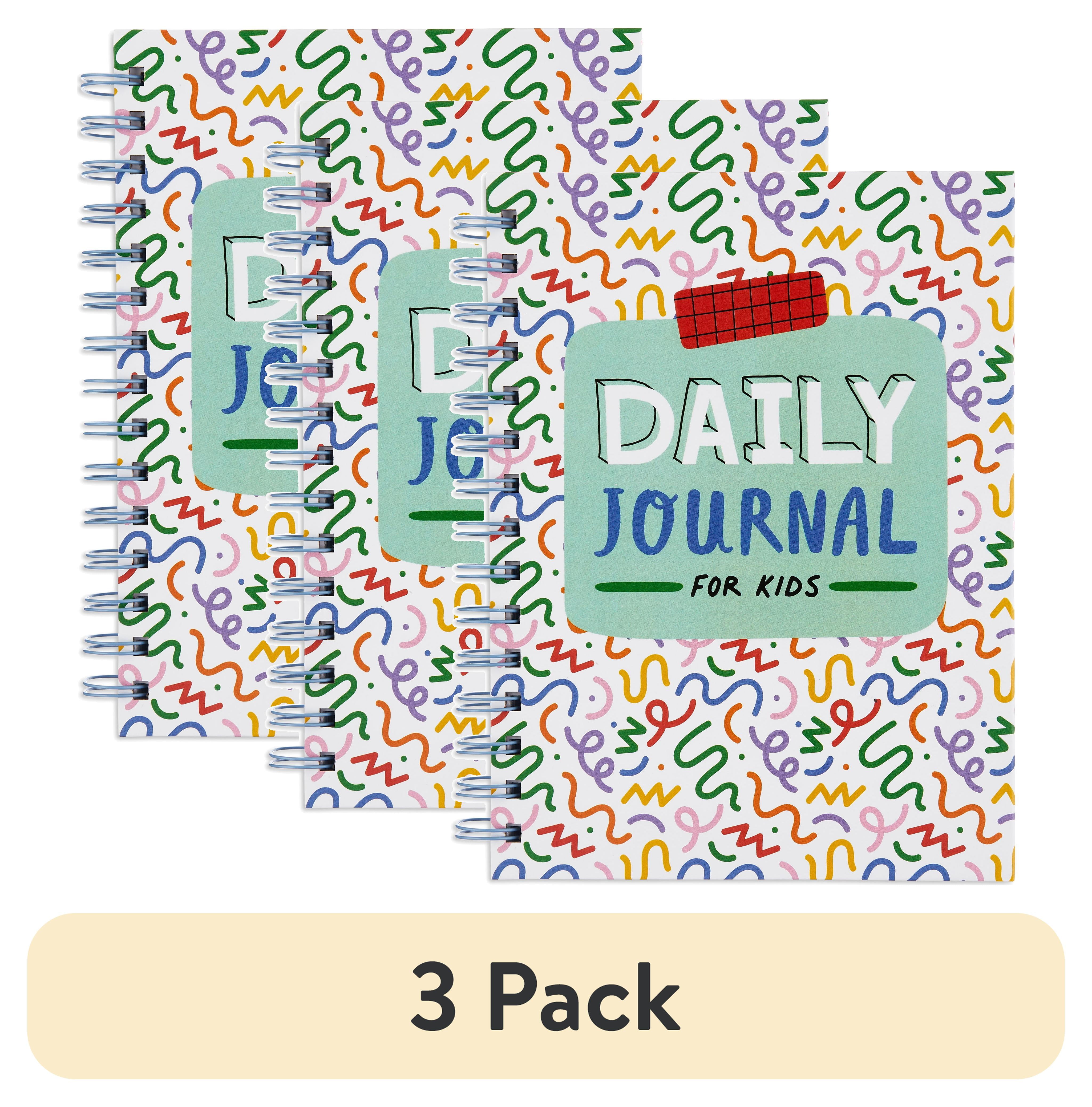 (3 pack) Pen+Gear Hardcover Spiral Daily Journal for Kids, 204 Pages, 6 ...