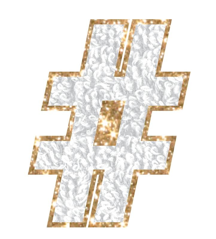 Pen+Gear Icon Patch Sticker 'Hash Tag' White, Chenille - Walmart.com