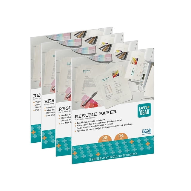 Pen+Gear Ivory Resume Paper, Laid Finish, 8.5" x 11", 24 lb, 100 Sheets ...