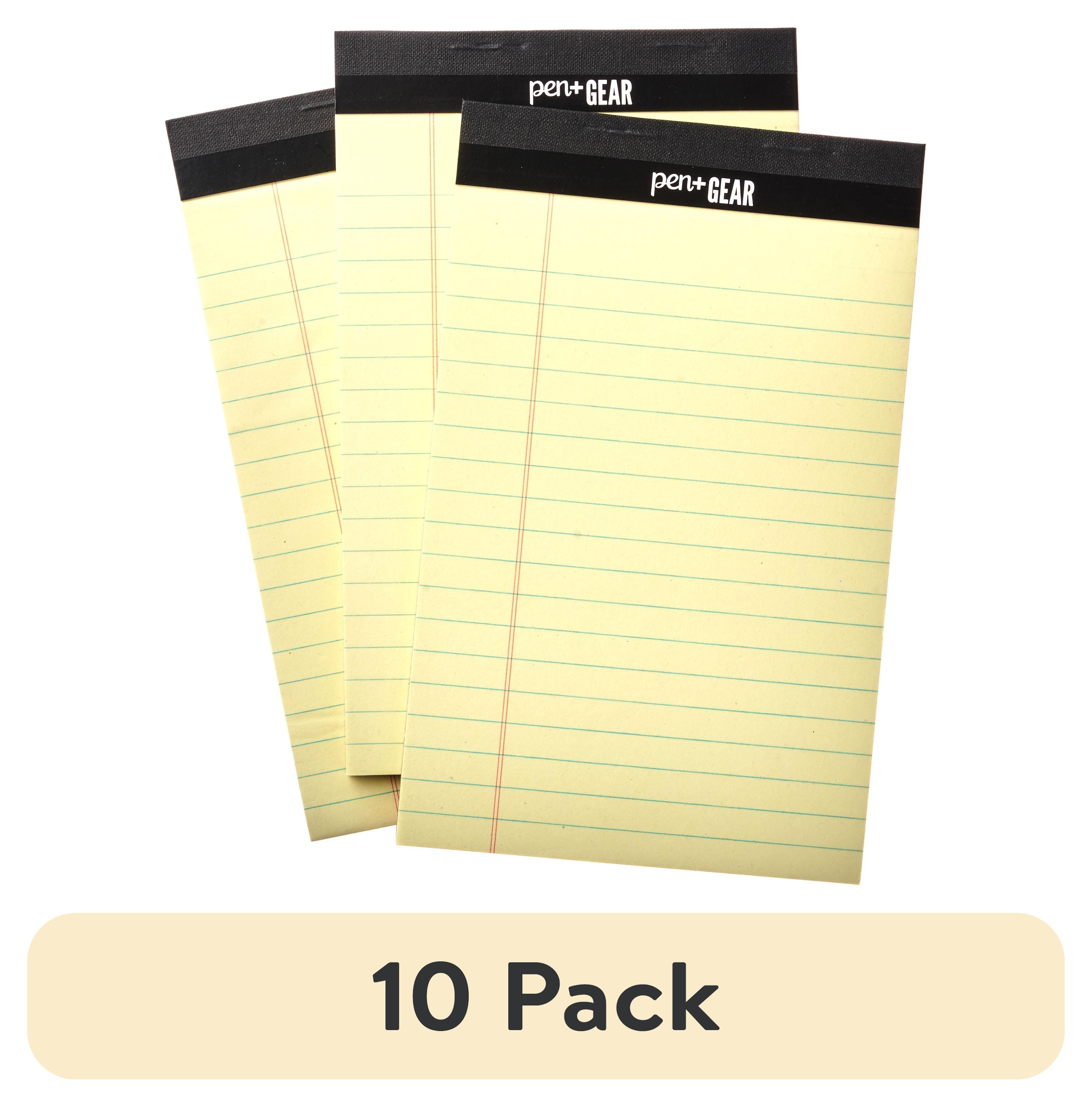 (10 pack) Pen+Gear Jr. Legal Pads, Canary Color Paper, 5" x 8", Wide ...