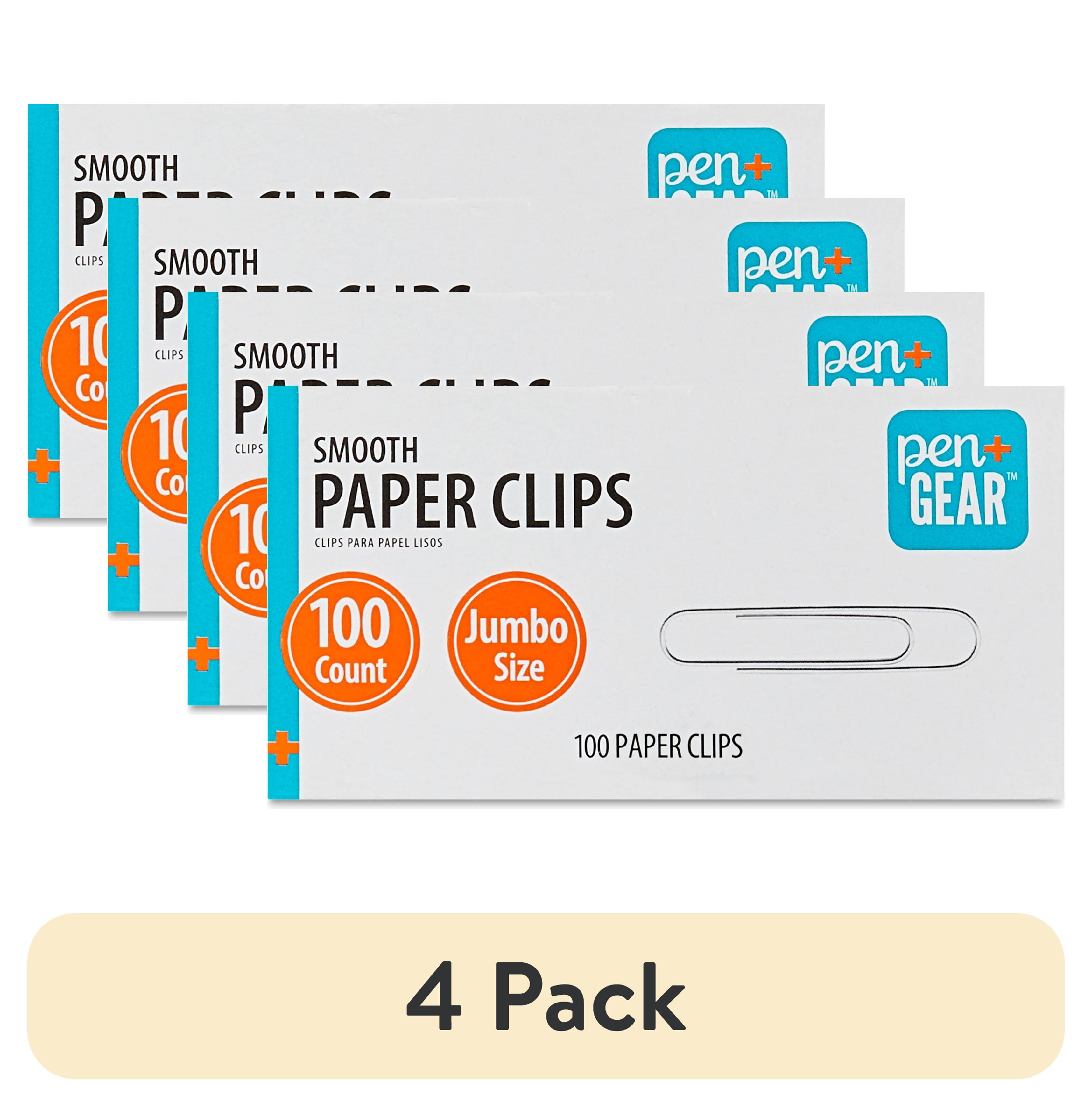 (4 pack) Pen+Gear Jumbo Smooth Paper Clips, Silver, 100 Count - Walmart.com