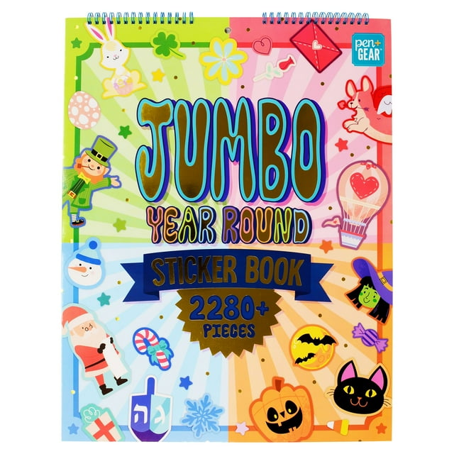 Pen + Gear Jumbo Sticker Book, Year Round Edition, 2280+ Multicolored ...