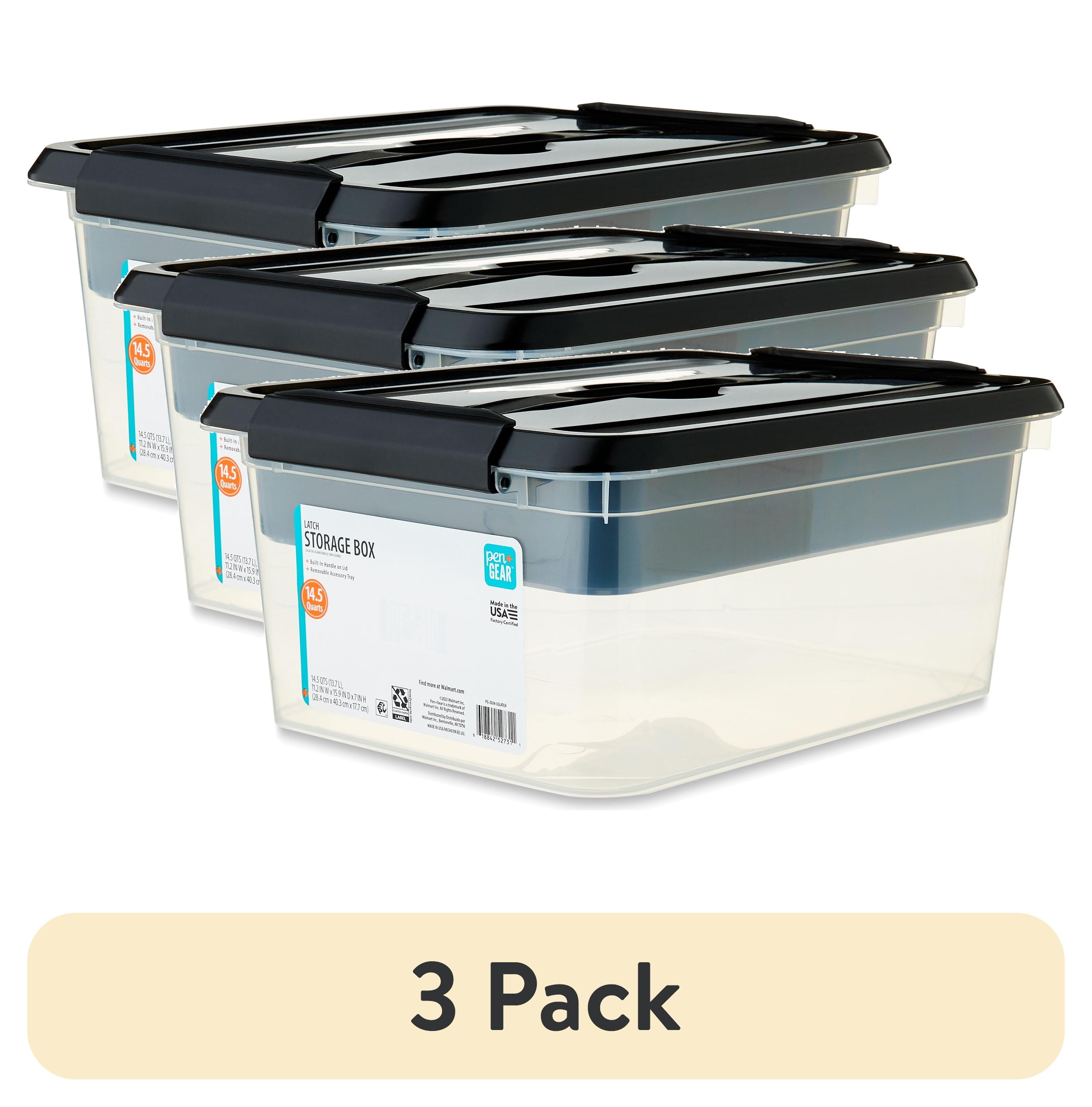 (3 pack) Pen + Gear Large Clear Latch Storage Box - Walmart.com