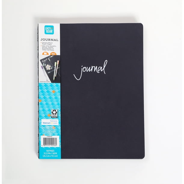 Pen + Gear Large Open Spine Journal, Black Paper, 160 Pages - Walmart ...
