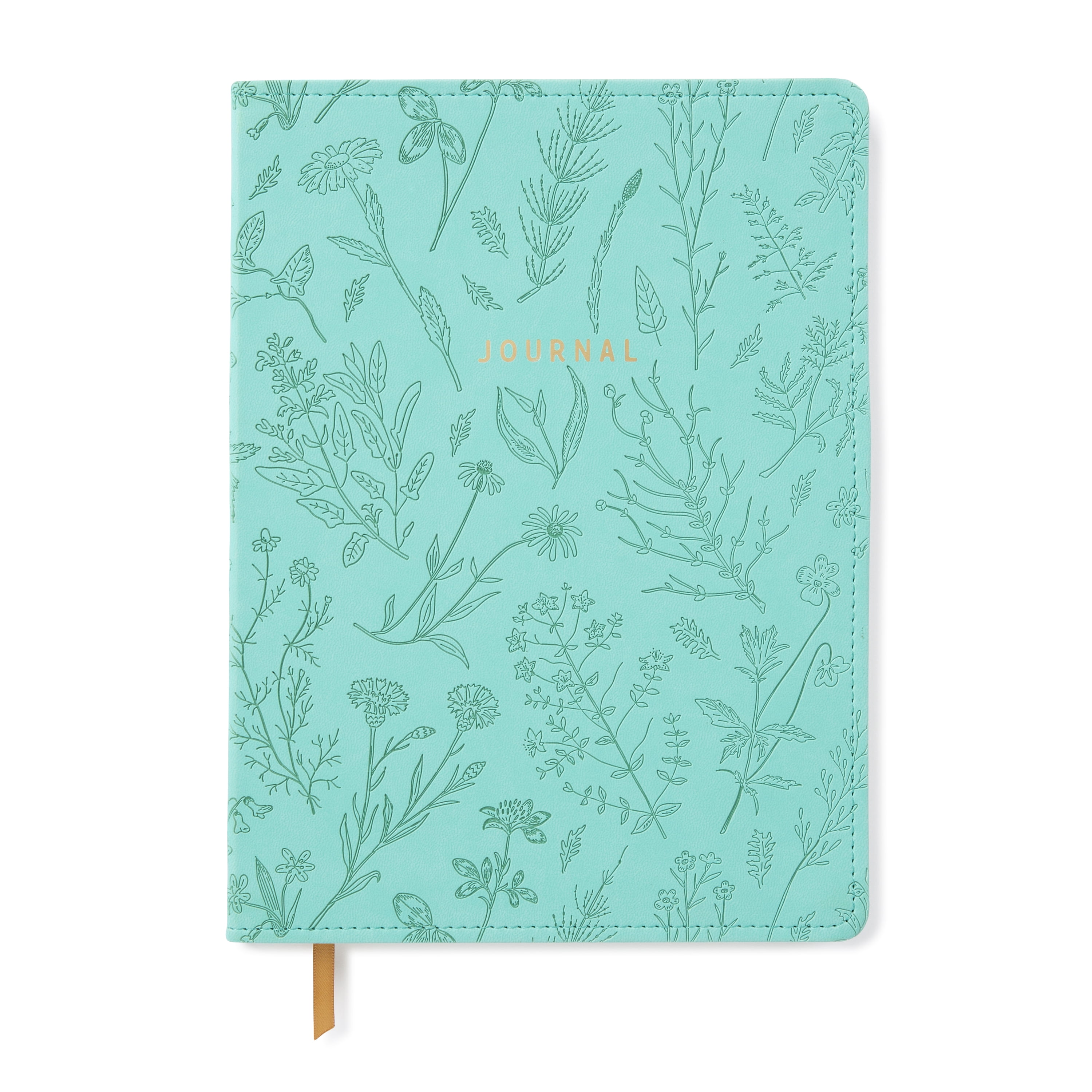 Pen + Gear Large Vegan Leather Journal, Mint Wildflowers, 200 Pages ...