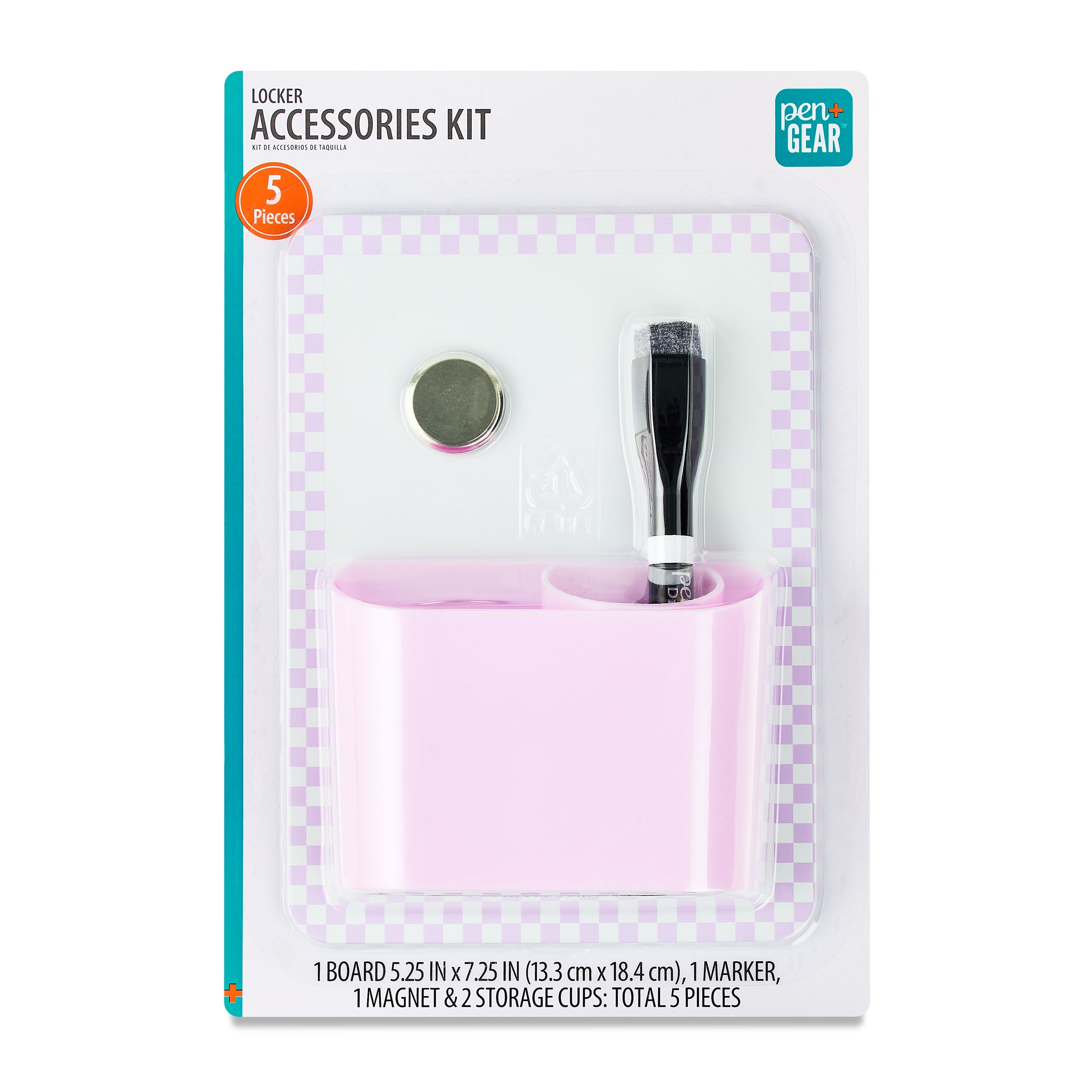 Pen+Gear 5.25" x 7.25 "Lavender Locker Accessories Set for Teens, 5 ...