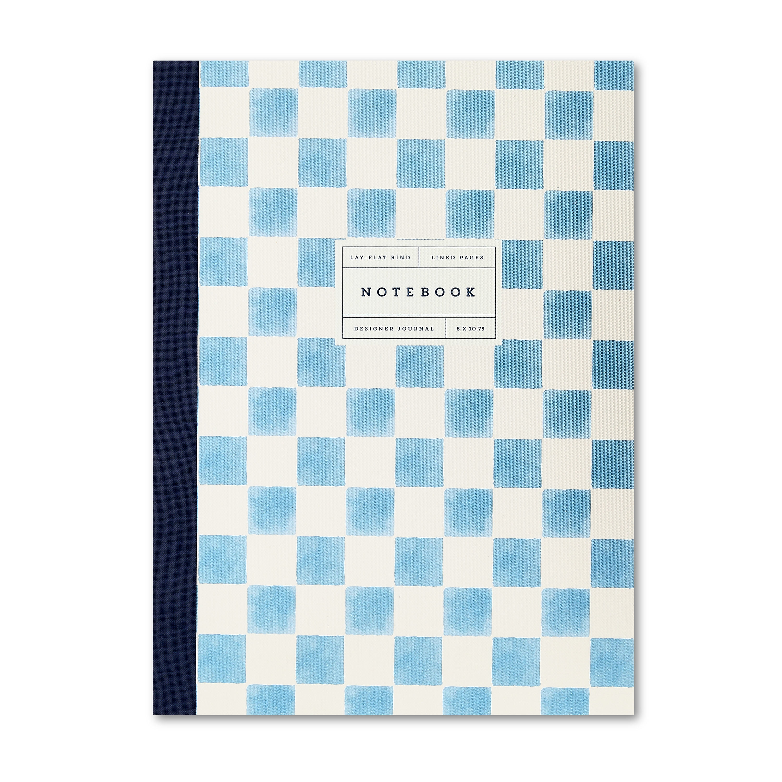 Pen+Gear Lay-Flat Journal, 8" x 10.75", Blue Checkered, 160 Pages ...