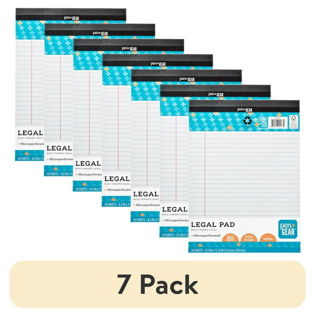 (7 pack) Pen + Gear Legal Pad, 8.5" x 11.75", 50 Sheets, Wide Ruled ...