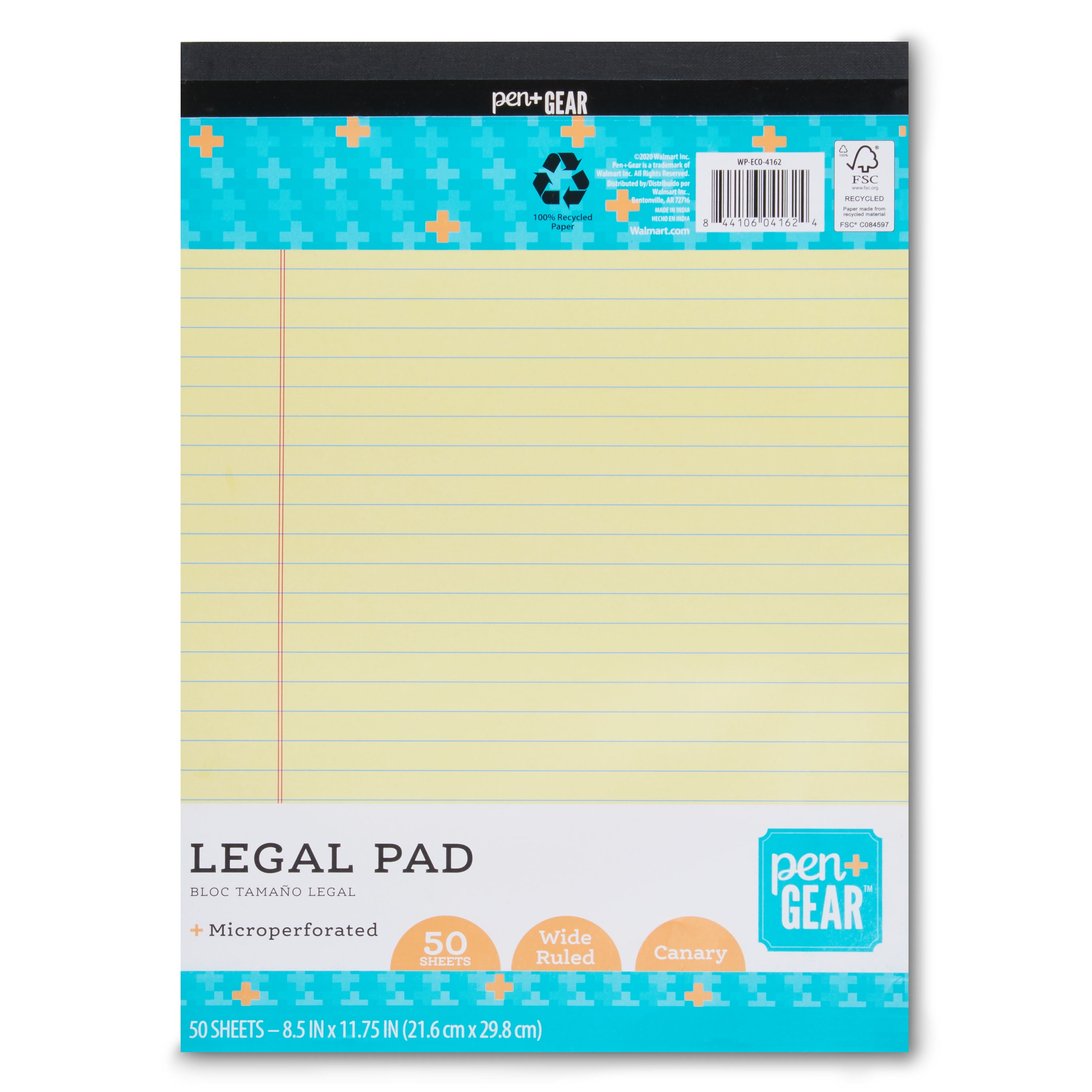 Pen + Gear Legal Pads, Canary Color Paper, 50 Sheets, Wide Ruled, 1 ...