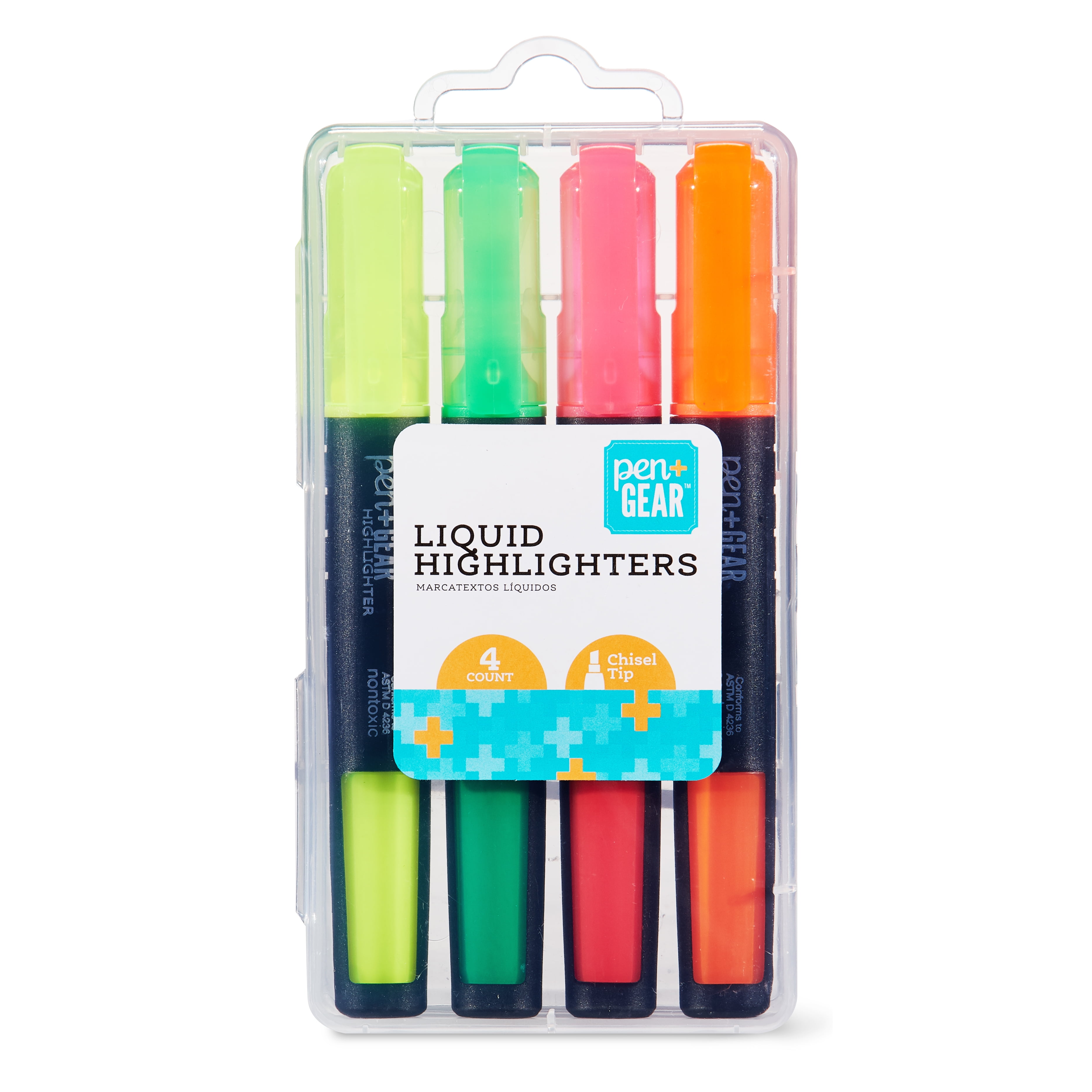 Brandclub - Pen + Gear Liquid Highlighters, 4 Count